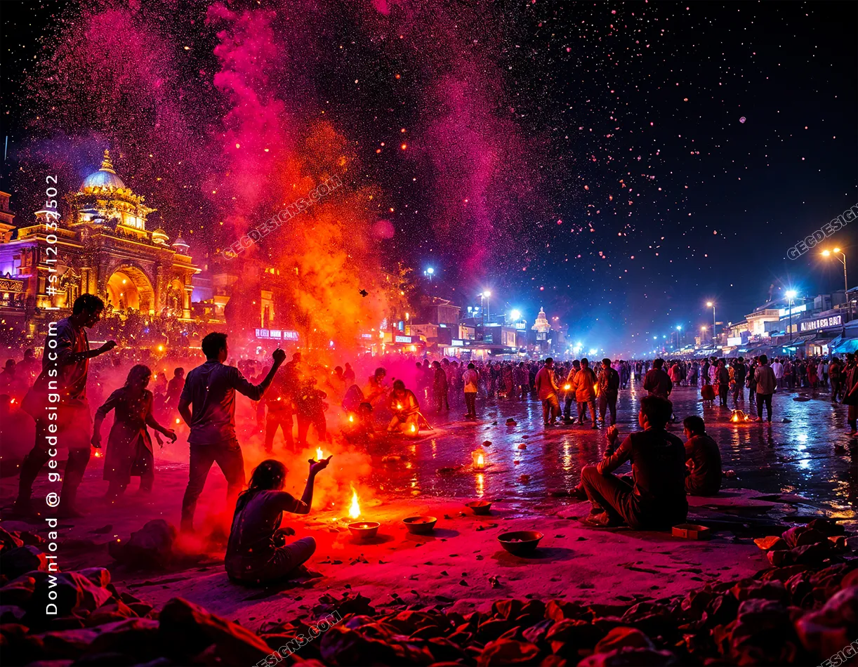 Happy Holi 2025, Traditional Holi Festival celebration background - GEC ...