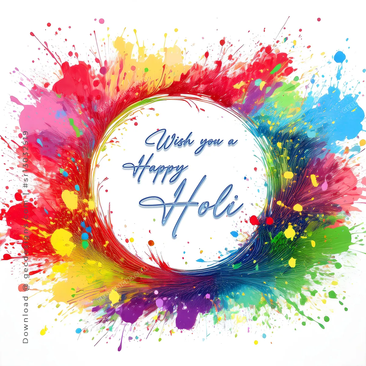Happy Holi abstract colorful vector illustration background - GEC Designs