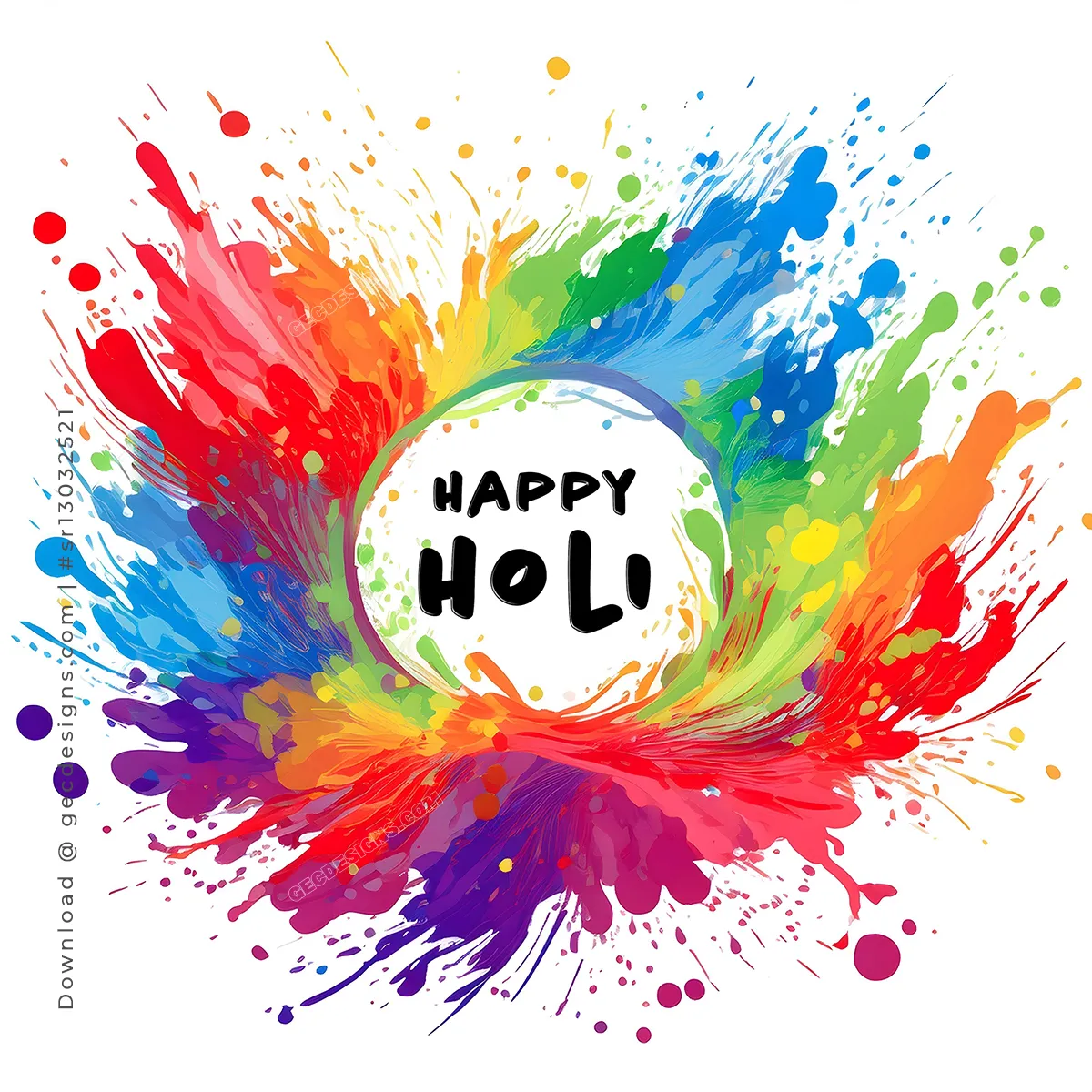 Happy Holi Festival greetings background - GEC Designs
