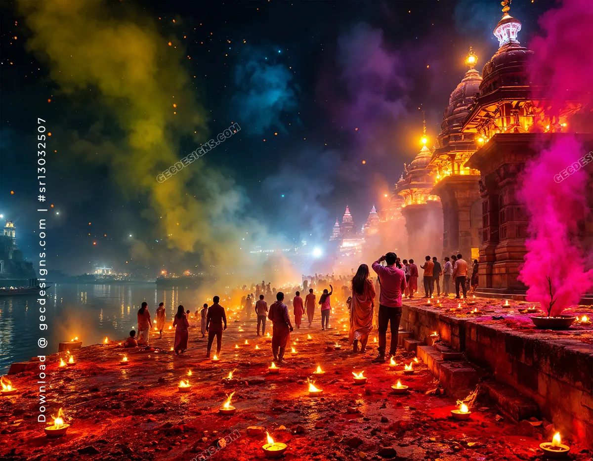 Happy Holi Traditional Indian festival people celebrate Holi with a ...