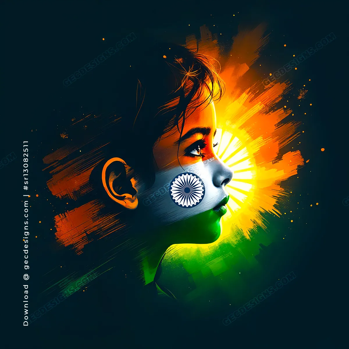 Happy Independence Day, Artistic Portrait of Girl with Tricolor Face ...