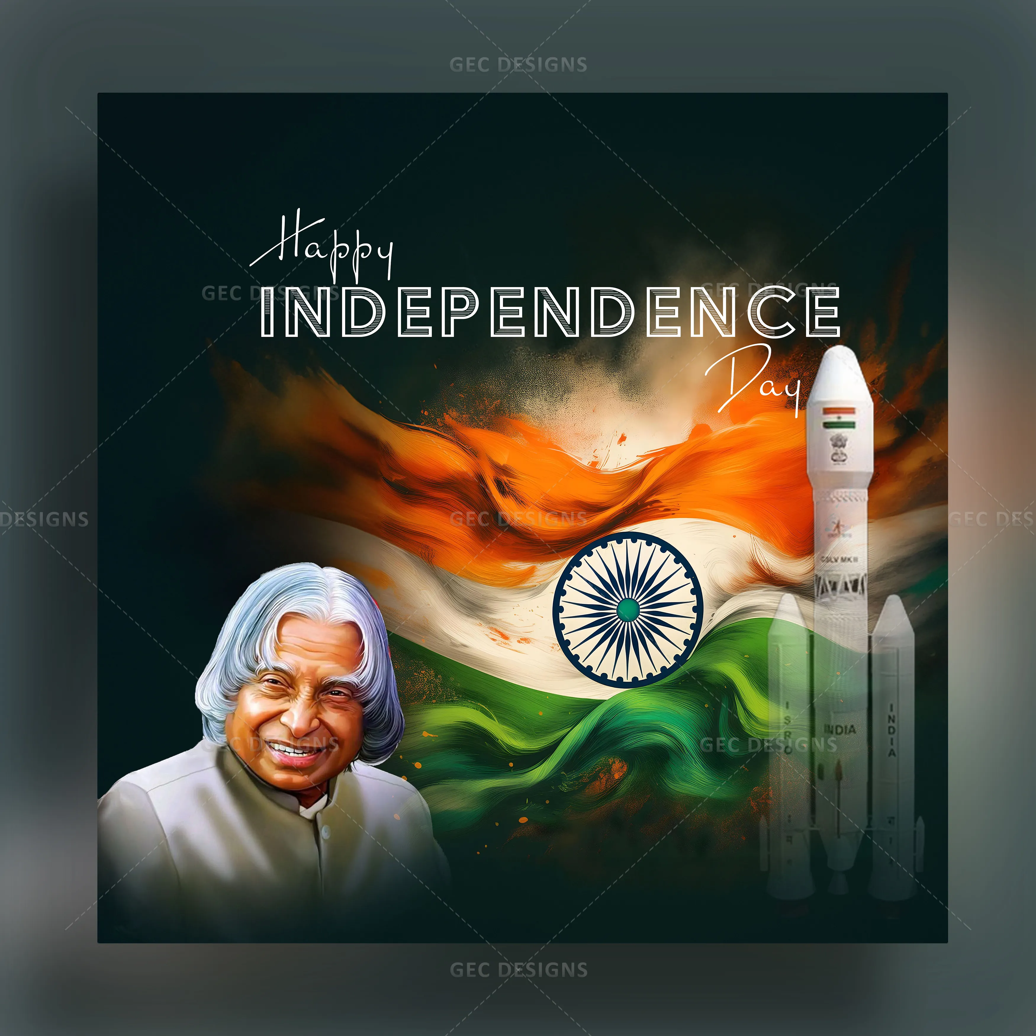 Happy Independence Day, Indian flag with APJ Abdul Kalam AI Generated ...