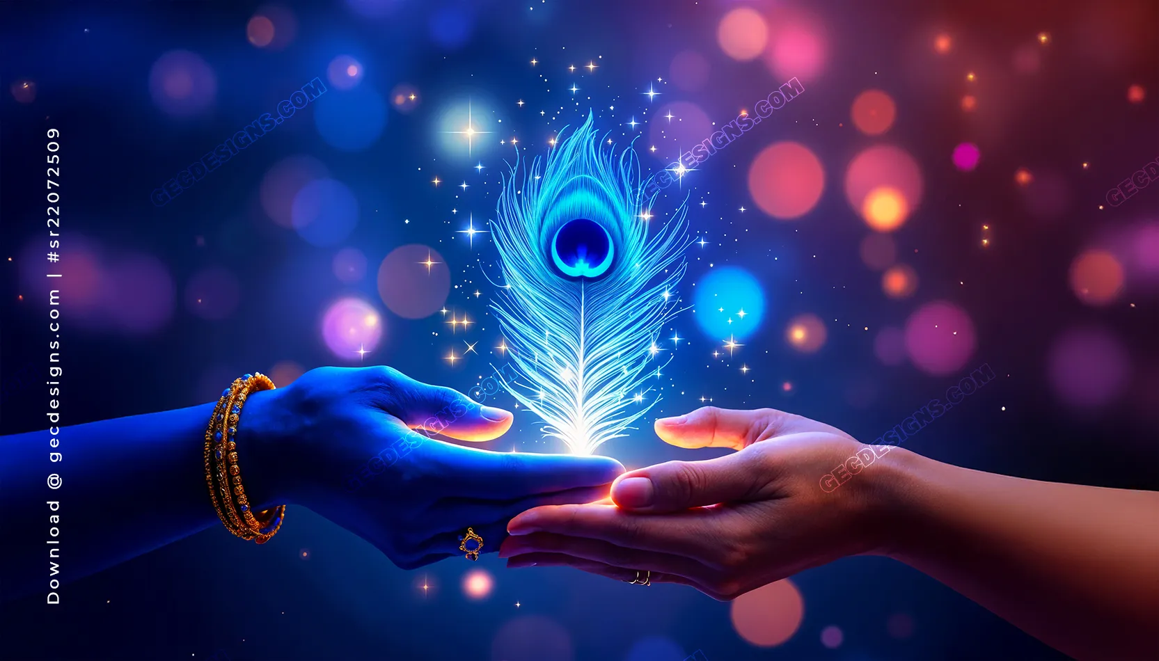 Happy Krishna Janmashtami Wishes Image of Divine Hands Holding Glowing ...