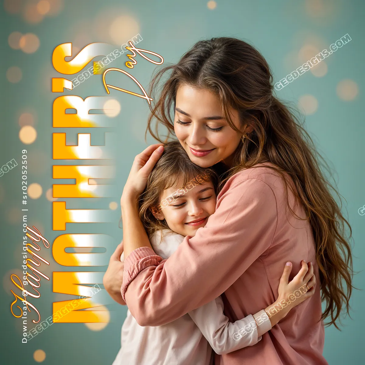 Happy Mother's Day poster with Mother and Child - GEC Designs