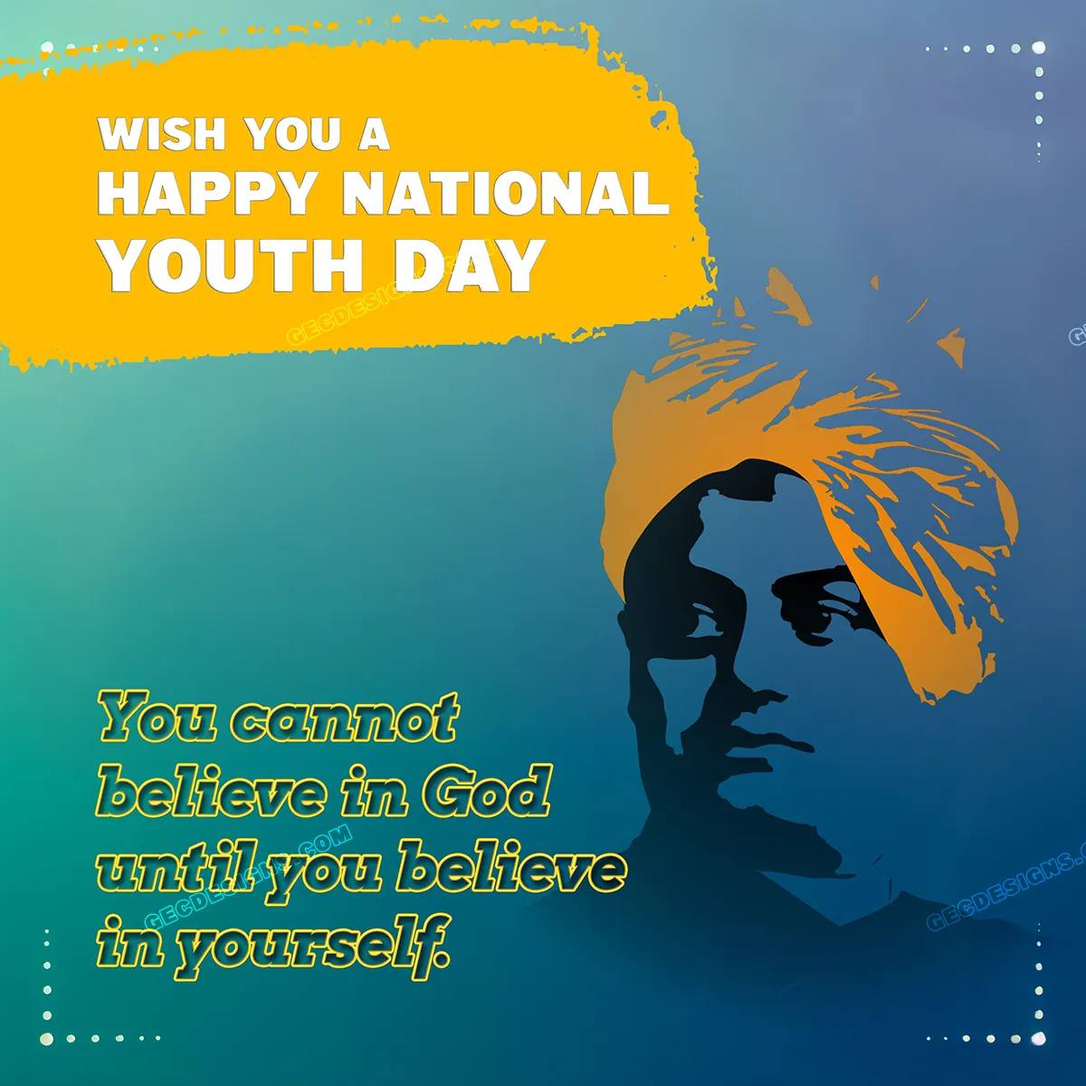 Happy National Youth Day 2025 wishes with an inspiring quote from Swami ...