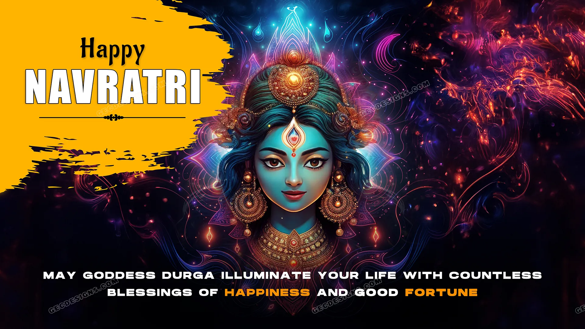 Happy Navratri 2024, beautiful Maa Durga with Navratri wishes and ...