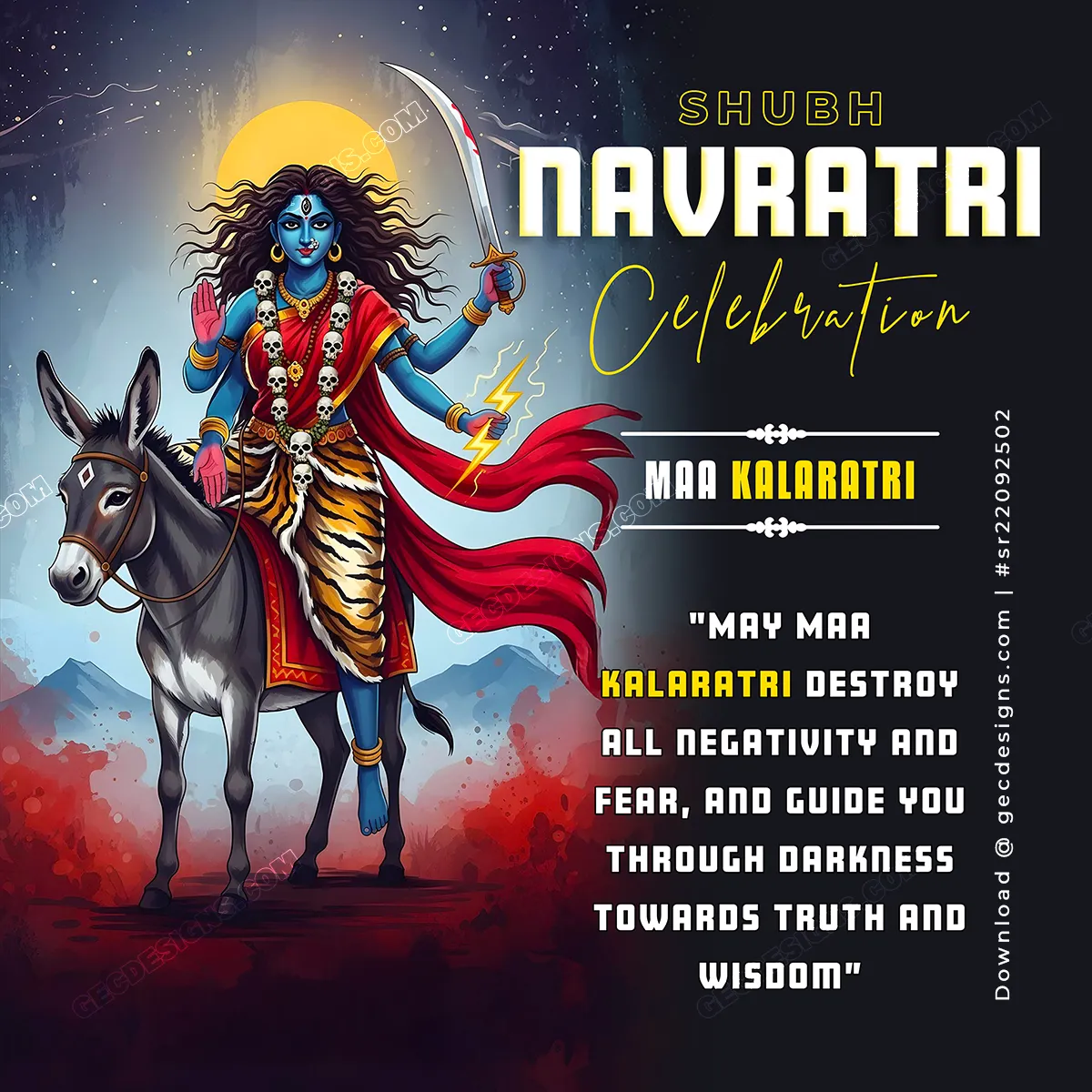 Happy Navratri 2025 Day 7 wishes with Kalaratri Devi, destroyer of ...