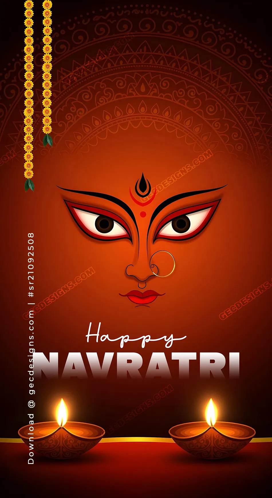 Happy Navratri 2025, Dussehra wishes image with Maa Durga face and ...