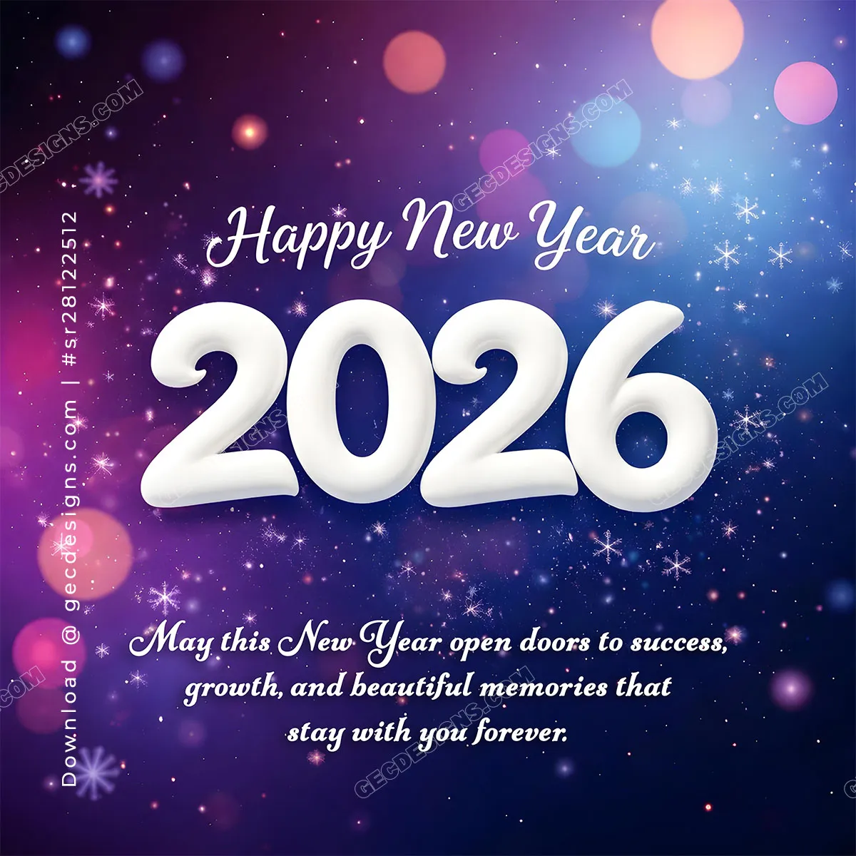 Happy New Year wishes 2026 image with glowing lanterns, snowy forest ...