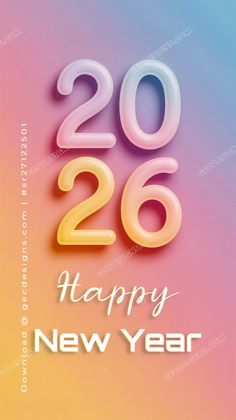 Happy New Year Wishes 2026 Image with Soft Green Texture, Natural ...