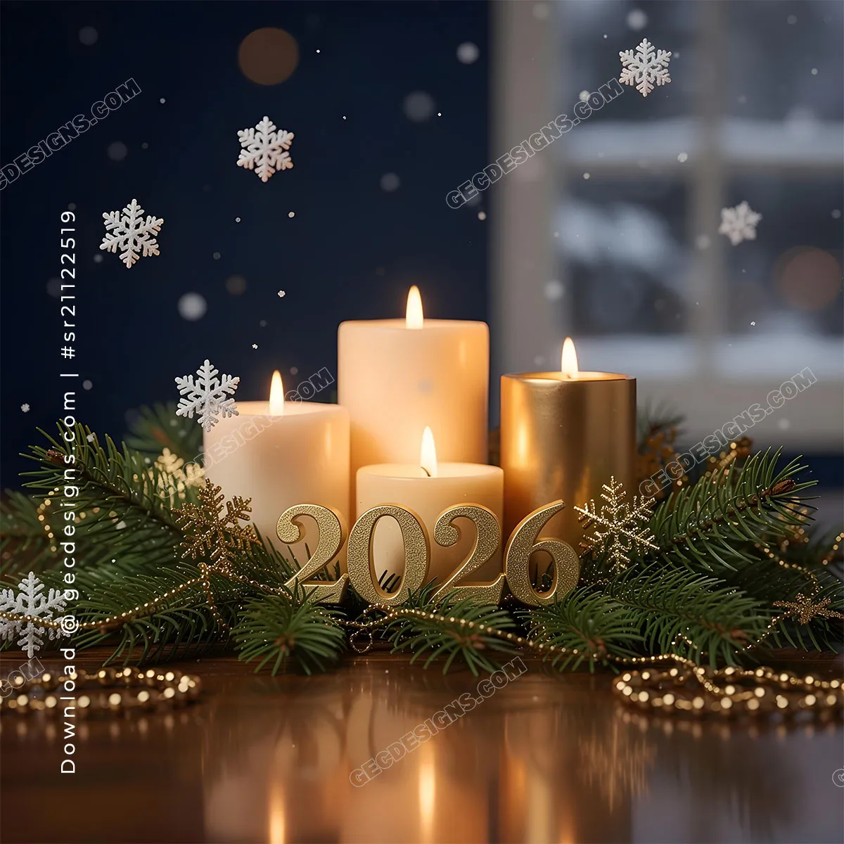 Happy New Year Wishes Image with Champagne Glasses, Candlelight, and ...