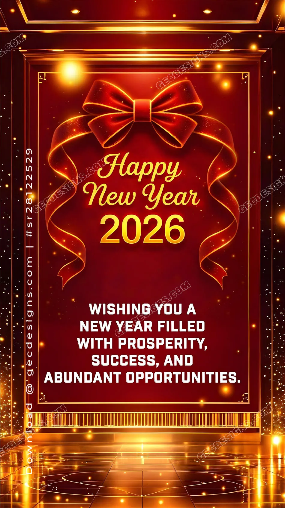 Happy New Year Wishes 2026 Image with Yellow Floral Design, Bright ...