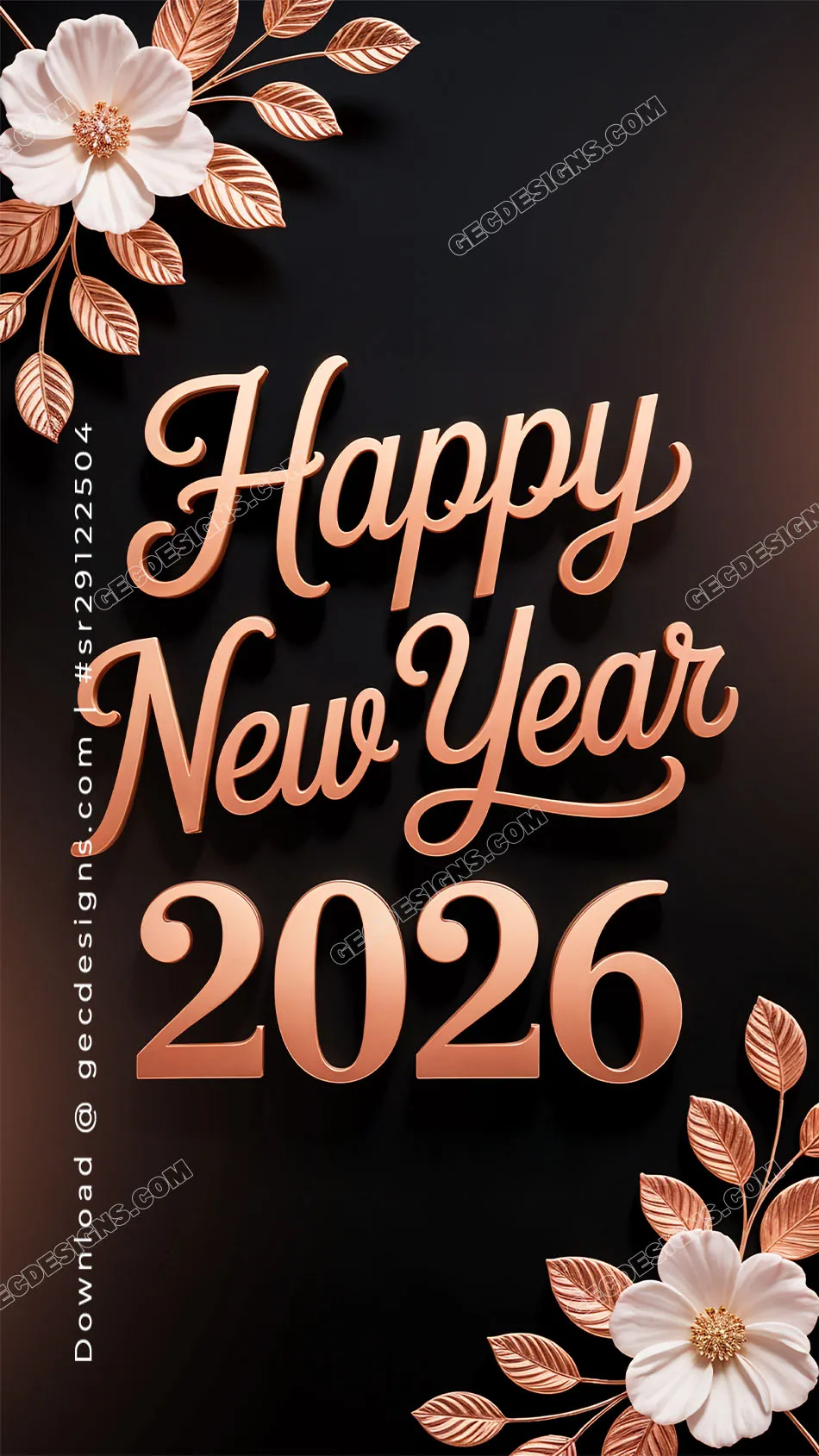 Happy New Year Wishes 2026 Image with Yellow Floral Design, Bright ...