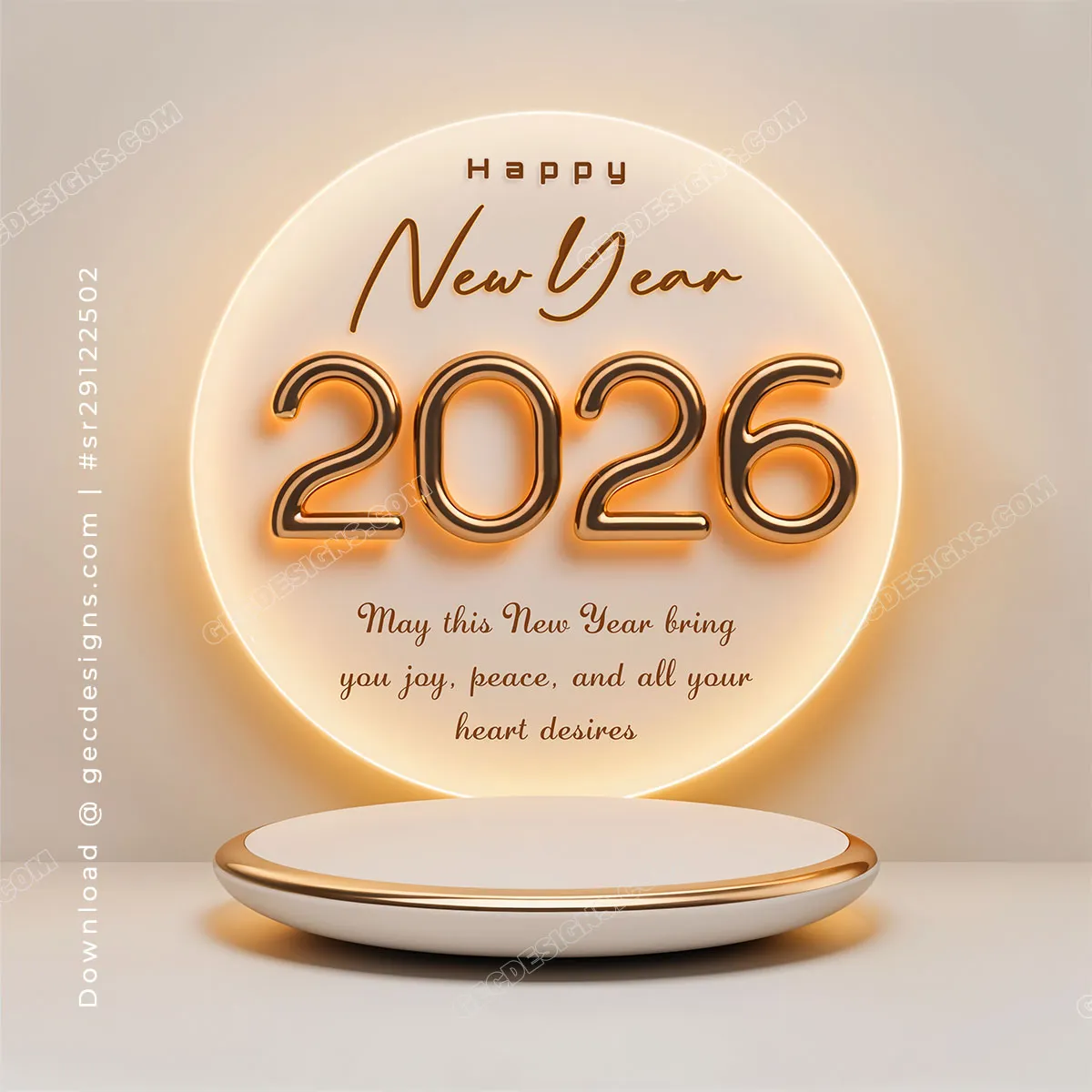 Happy New Year Wishes 2026 Image with Yellow Floral Design, Bright ...