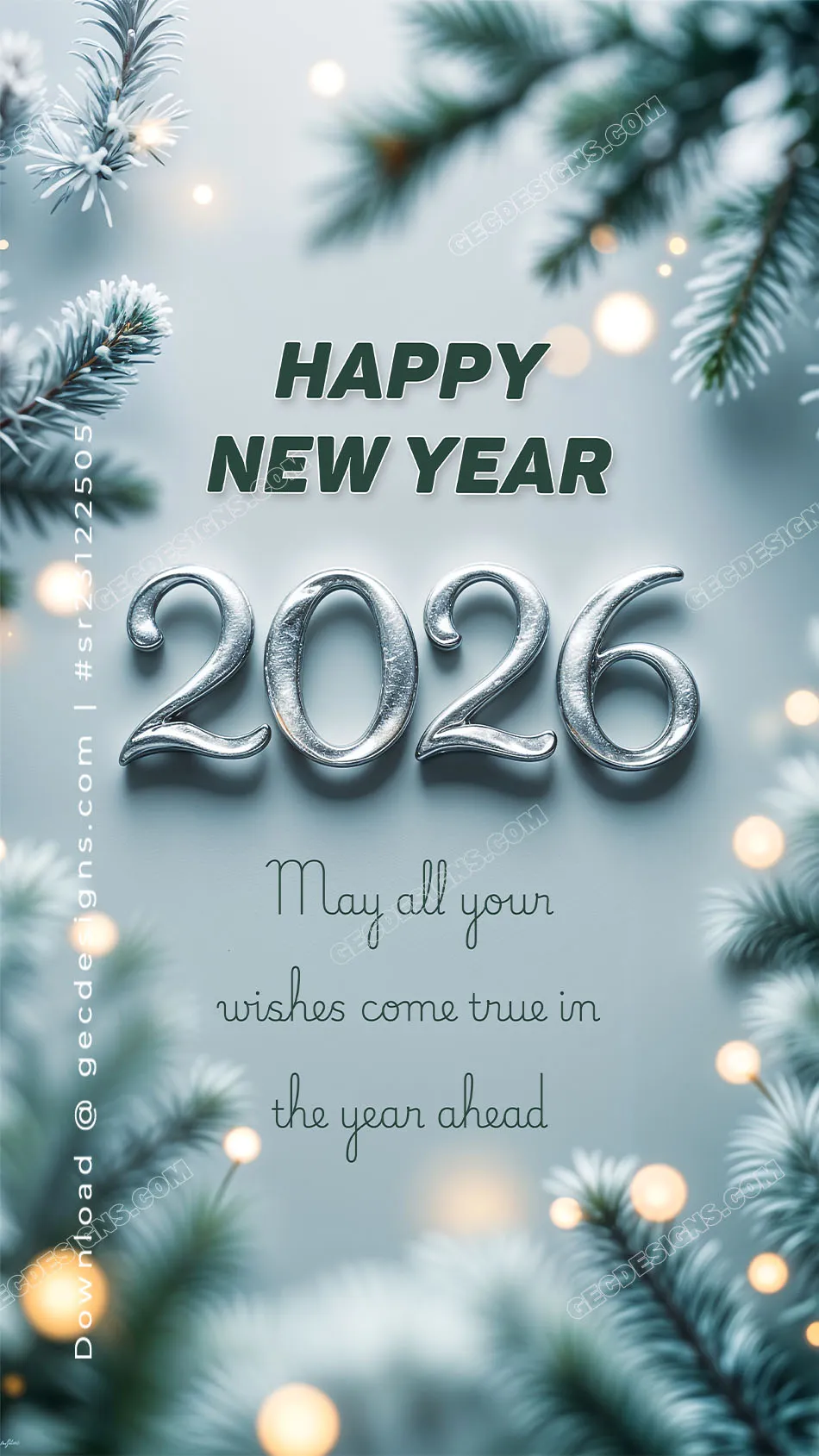 Happy New Year Wishes 2026 Image with Colorful Fireworks, Golden Numbers, and Prosperity Message ...