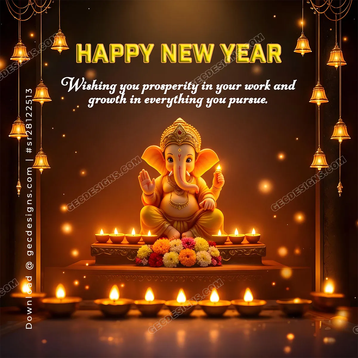 Happy New Year wishes 2026 image with glowing lanterns, snowy forest path, and warm festive ...