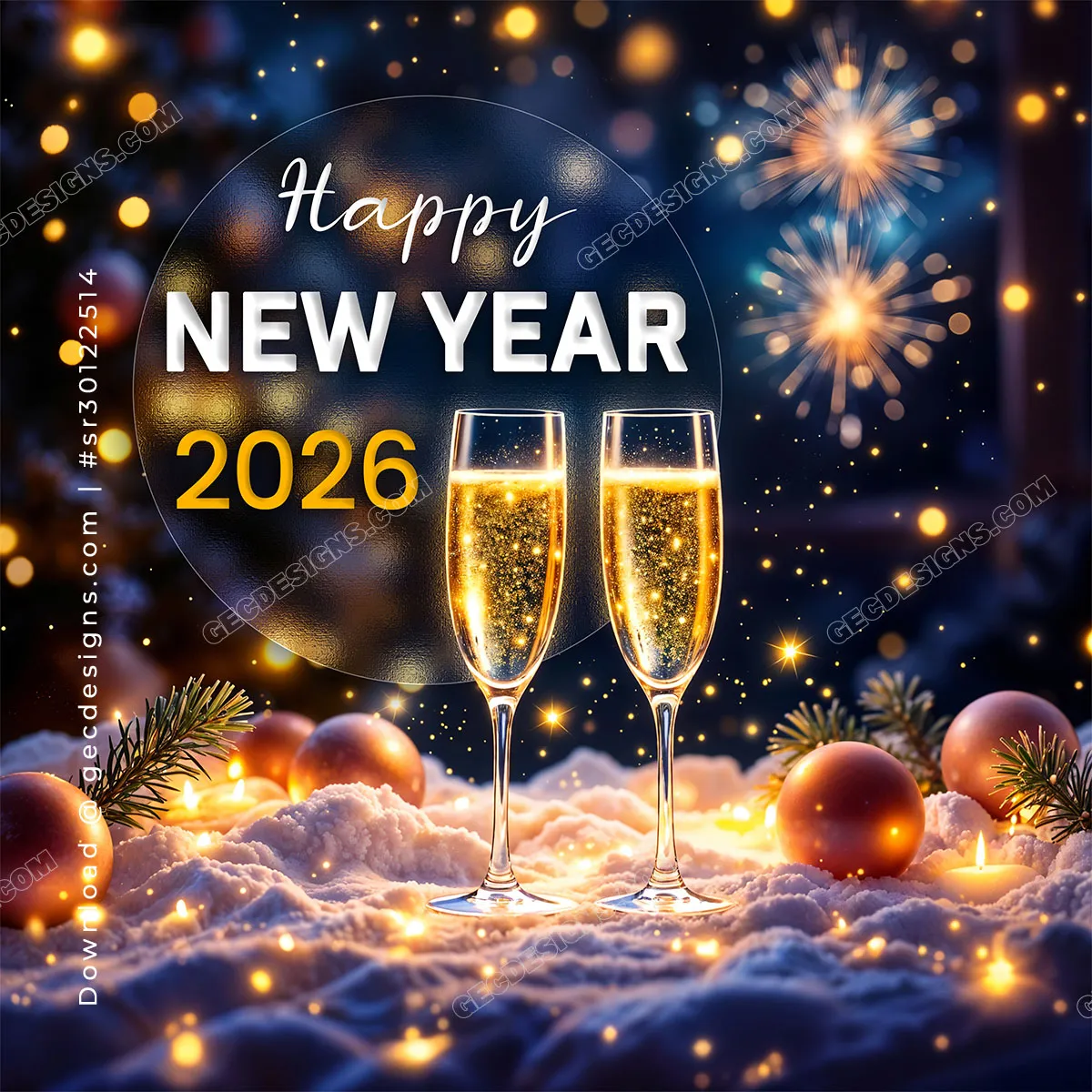 Happy New Year 2026 Wishes Image Featuring Red and Gold Celebration ...
