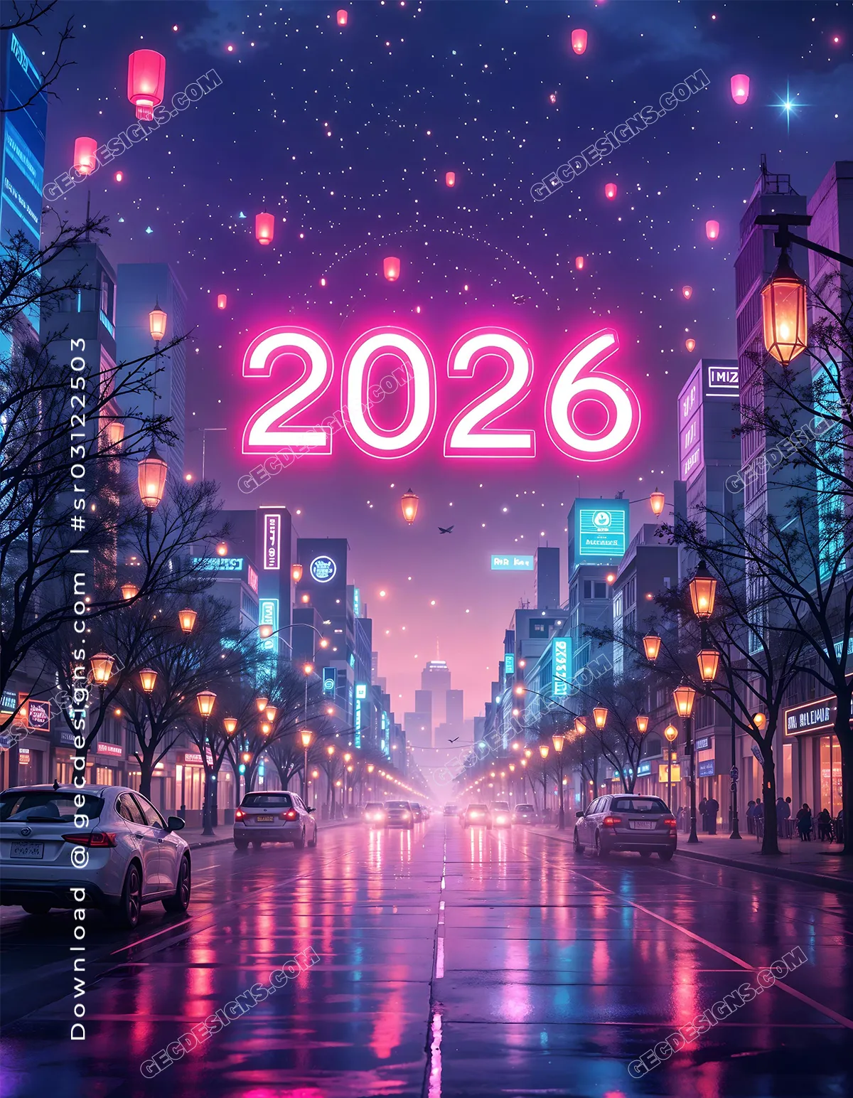 Happy New Year wishes 2026 image with glowing candles, and festive ...