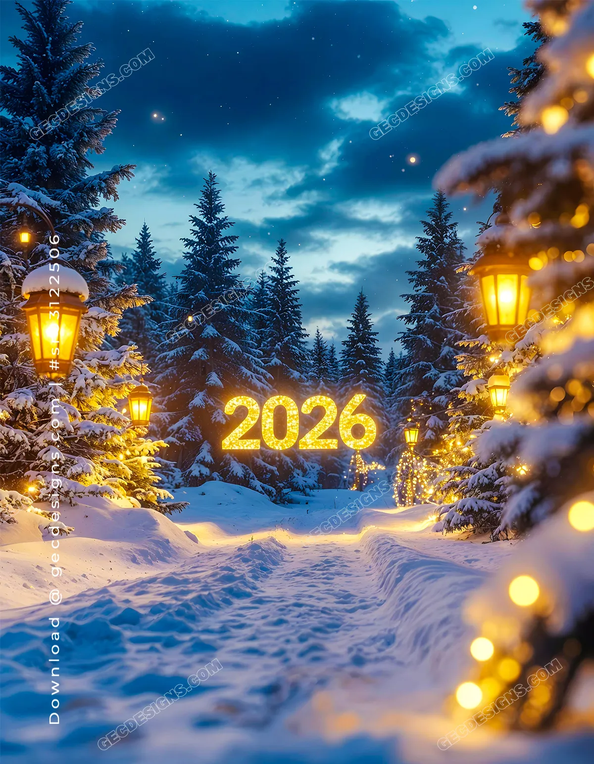 Happy New Year wishes 2026 image with glowing candles, and festive ...