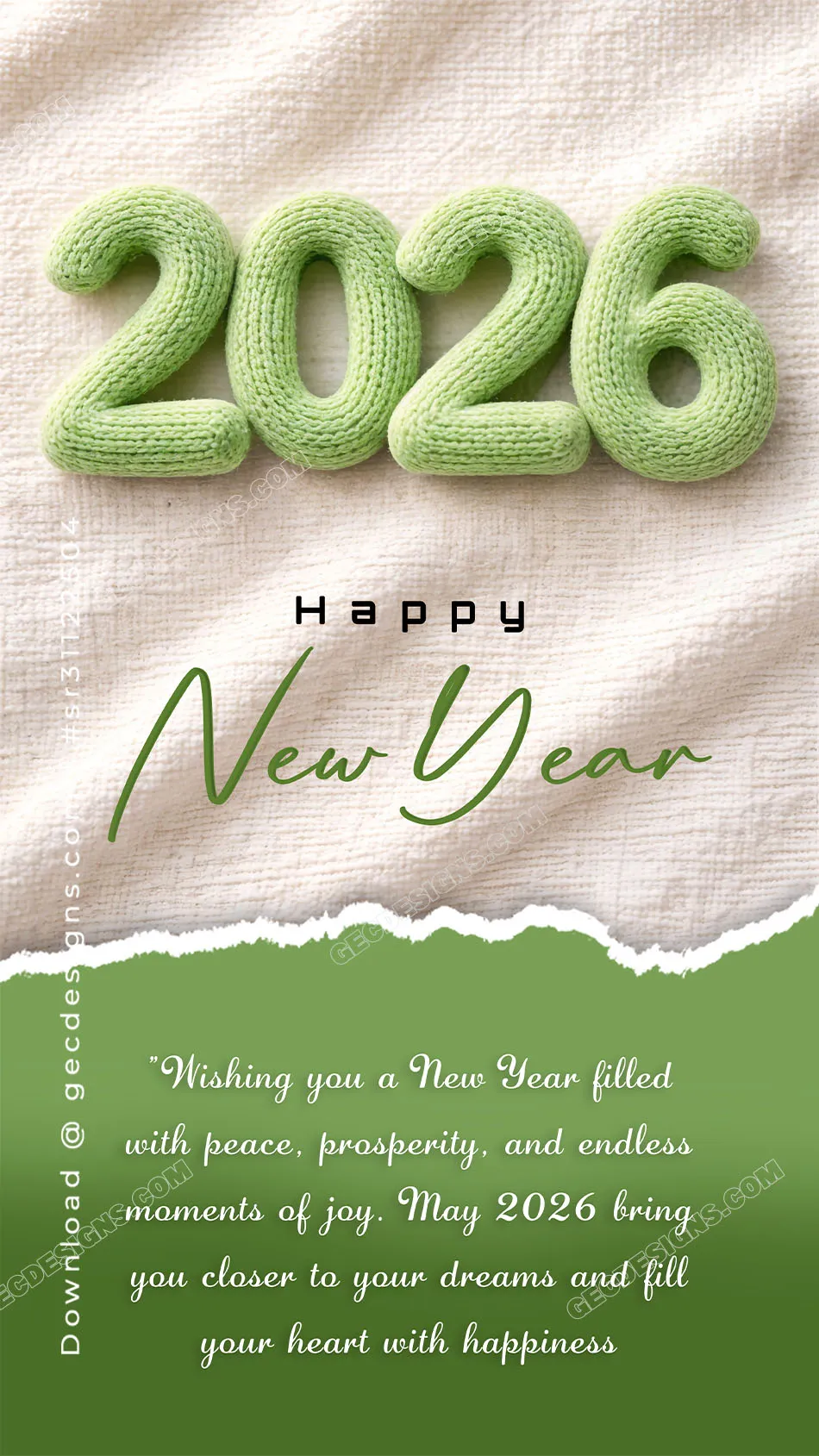 Happy New Year 2026 Wishes Image Featuring Golden frame, Refined Leaves ...