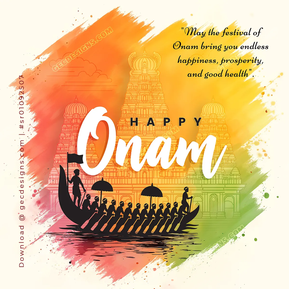 Happy Onam Wishes 2025 with Colorful Background and Cultural Symbols ...
