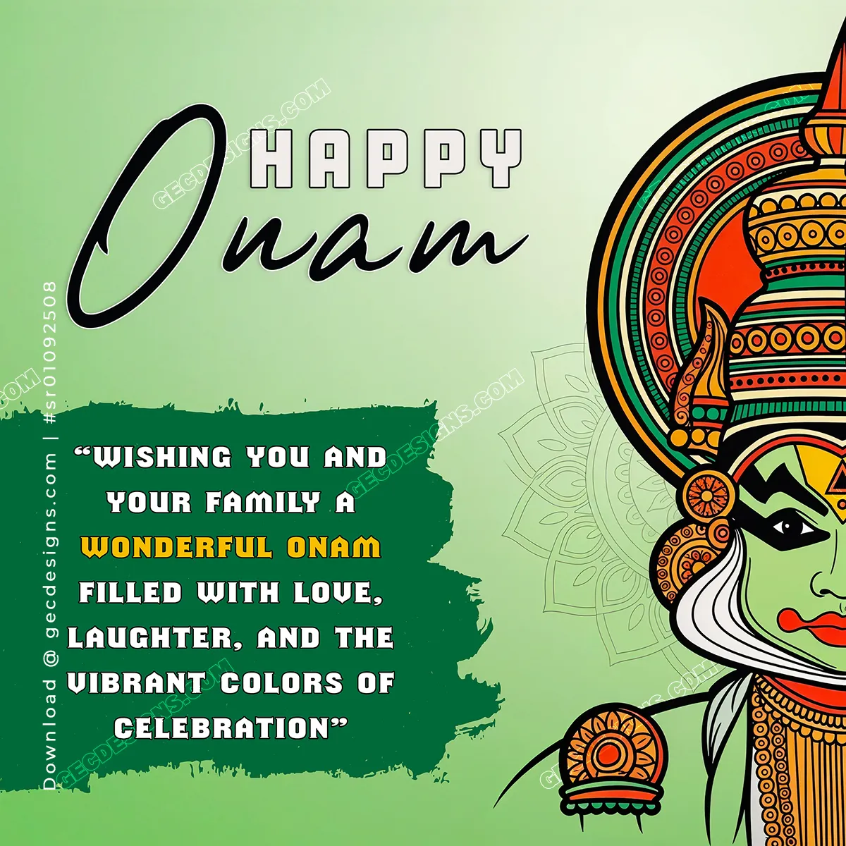 Happy Onam Wishes 2025 with Cultural Kerala Design and Warm Message ...