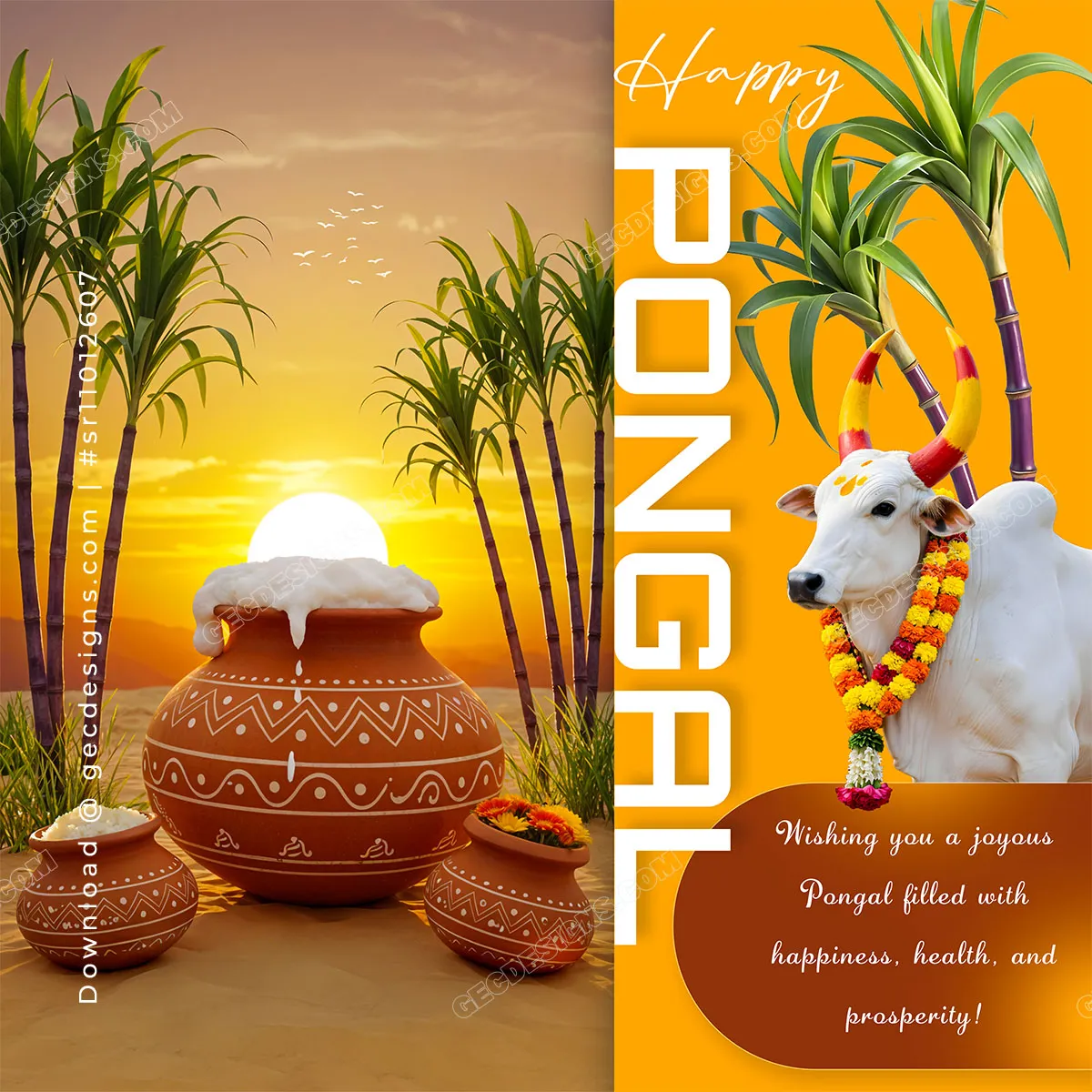 Happy Pongal image inspired by South Indian harvest traditions with ...