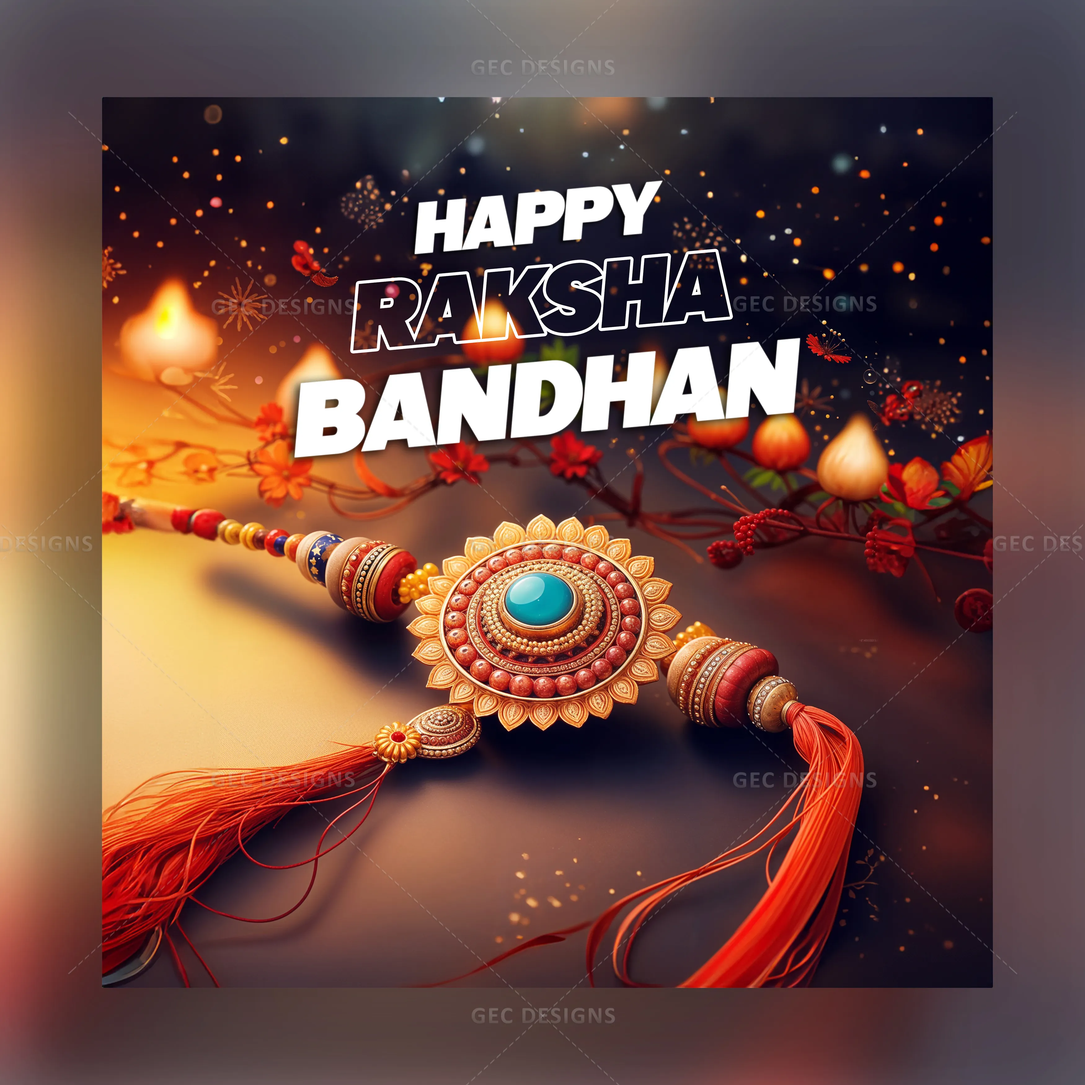 Happy Raksha Bandhan creative Rakhi design poster image | GEC Designs