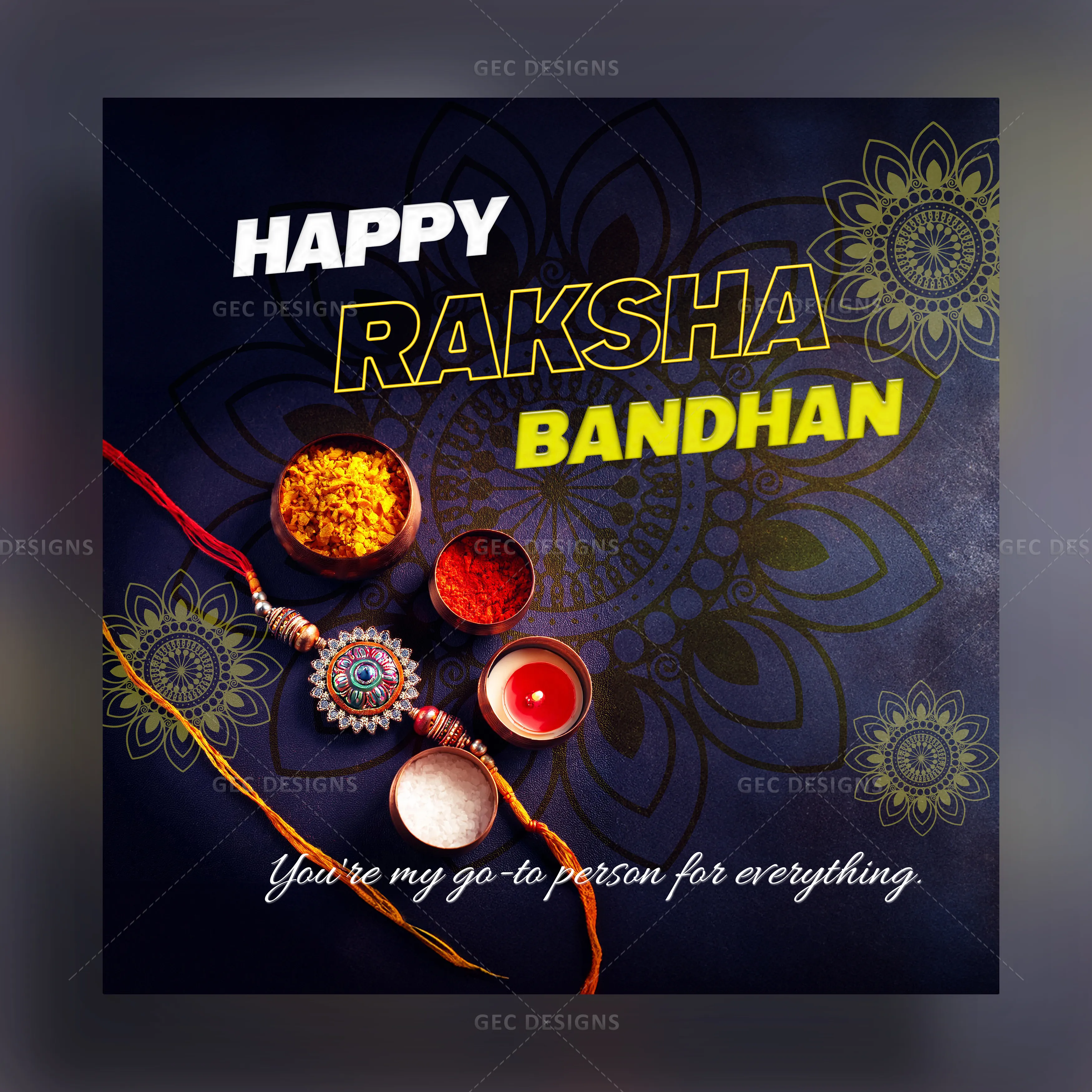 Happy Raksha Bandhan wallpaper with beautiful decorative Rakhi, rice ...