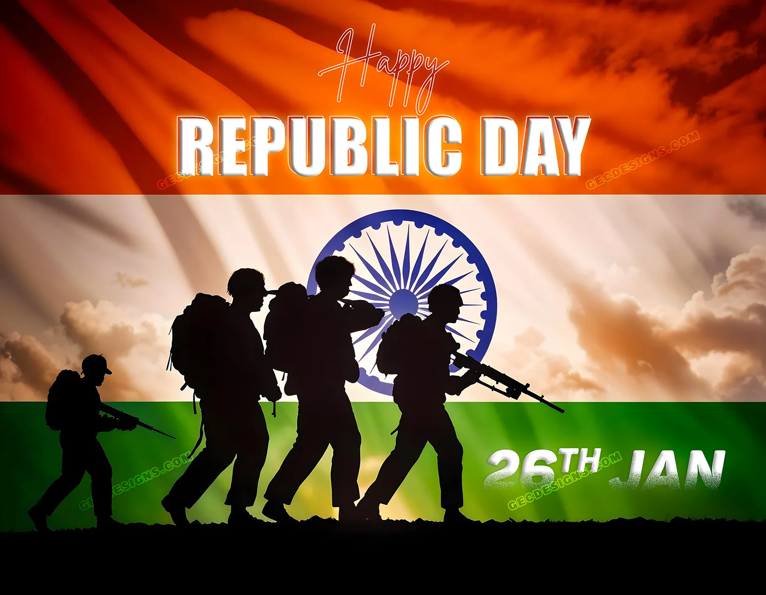 Happy Republic Day 2025, brave Indian Army with a national flag ...