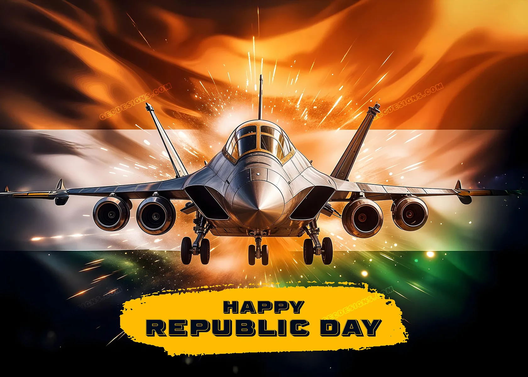 Happy Republic Day 2025 wishes with an Indian fighter jet and Indian ...