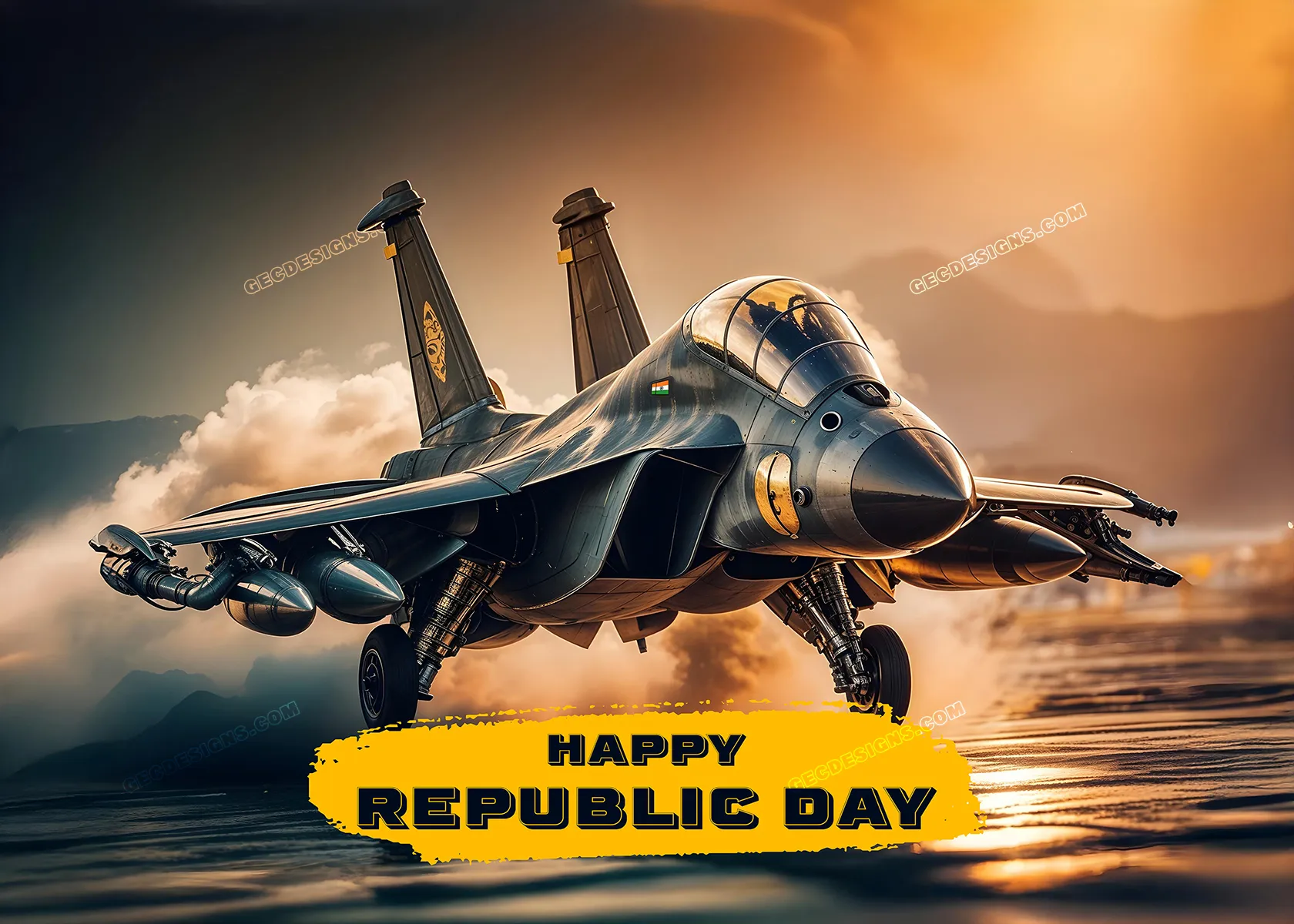 Happy Republic Day wishes in the Indian Air Force flight background ...