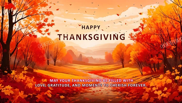 Happy Thanksgiving 2024, Wishes and Quotes with the Autumn scene ...