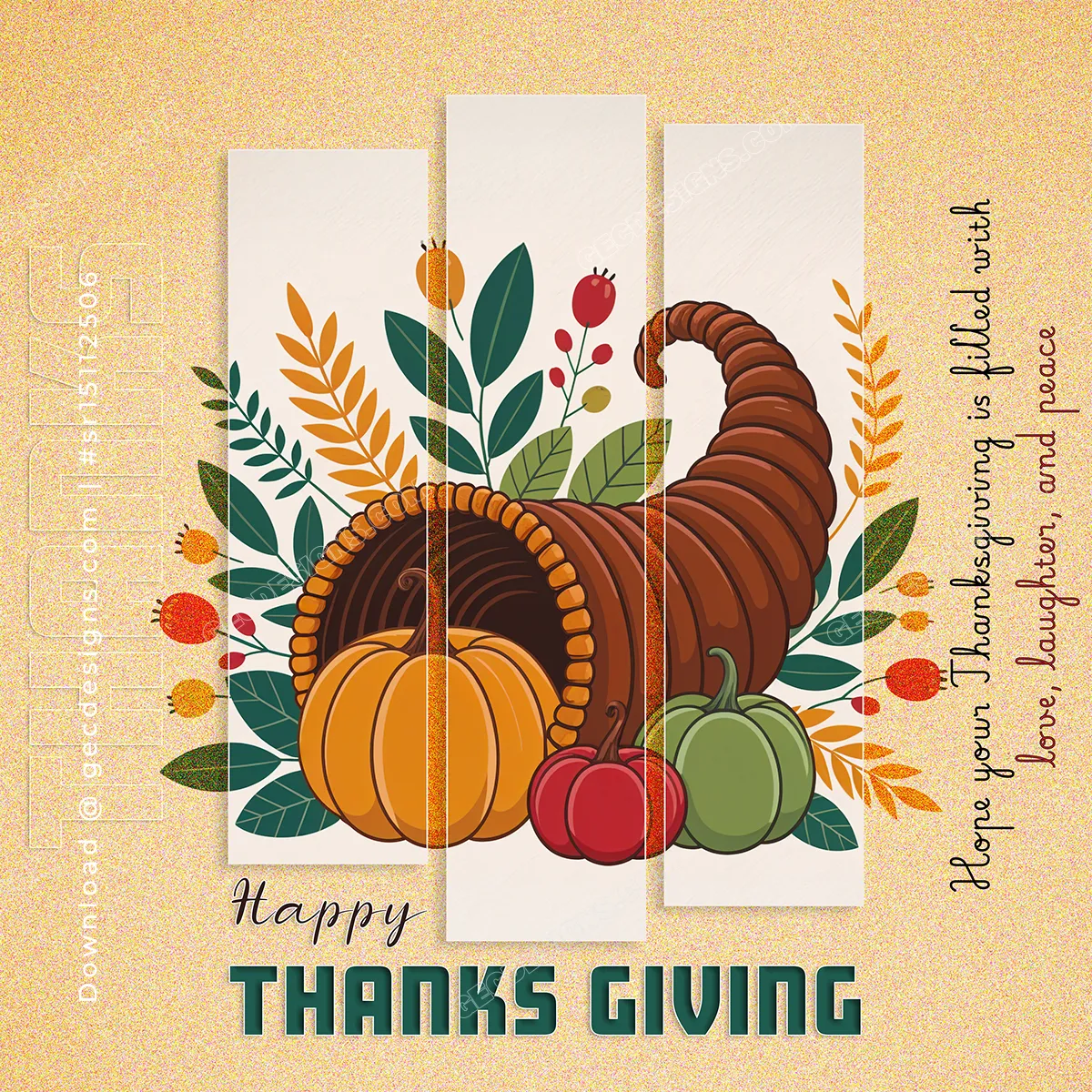 Happy Thanksgiving 2025 Image Featuring Cornucopia Illustration with ...