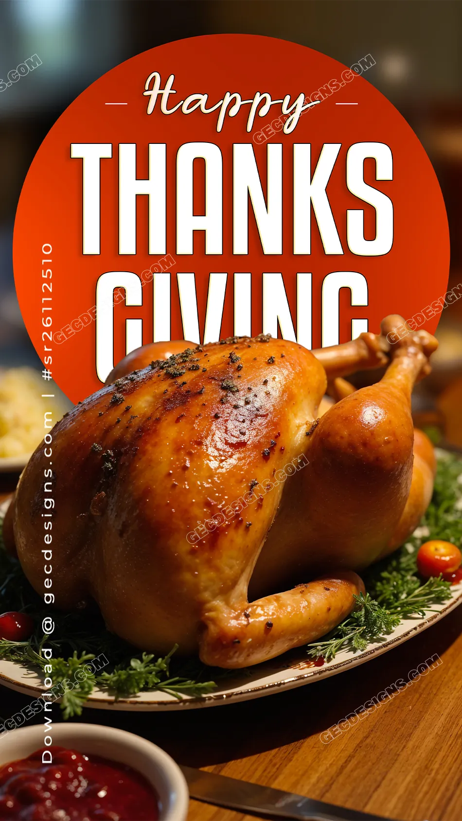 Happy Thanksgiving image featuring a golden roasted turkey in warm ...