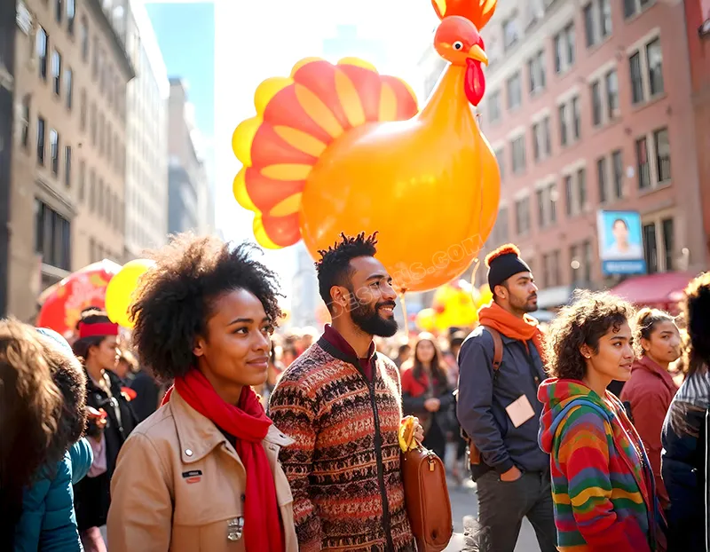 Happy Thanksgiving image, Parade balloon background - GEC Designs