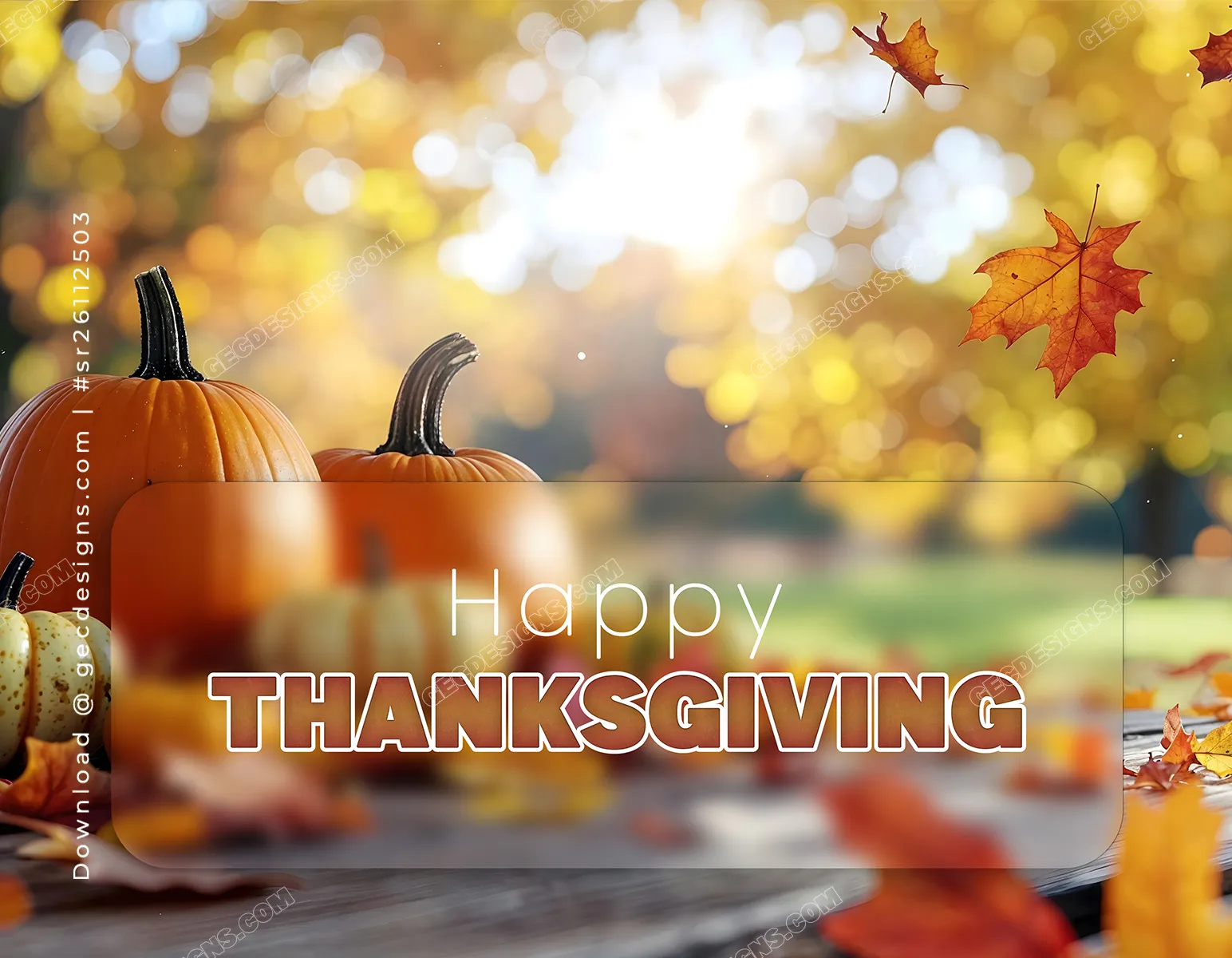 Happy Thanksgiving greeting with Typography, Pumpkins, and Autumn ...