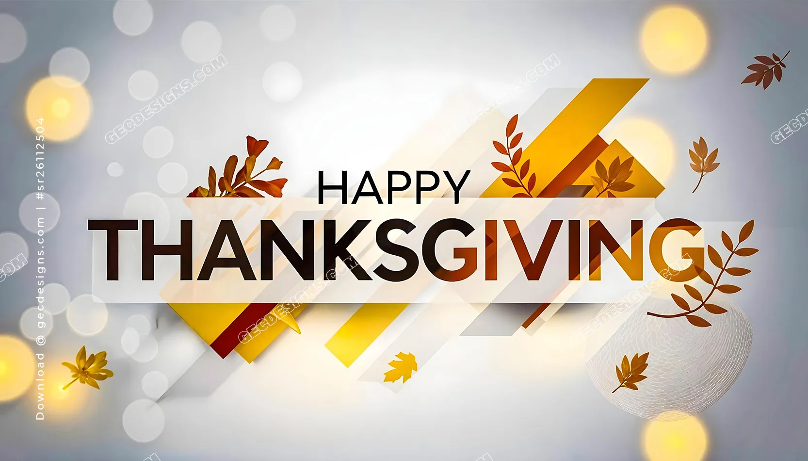 Happy Thanksgiving greeting with Typography, Pumpkins, and Autumn ...