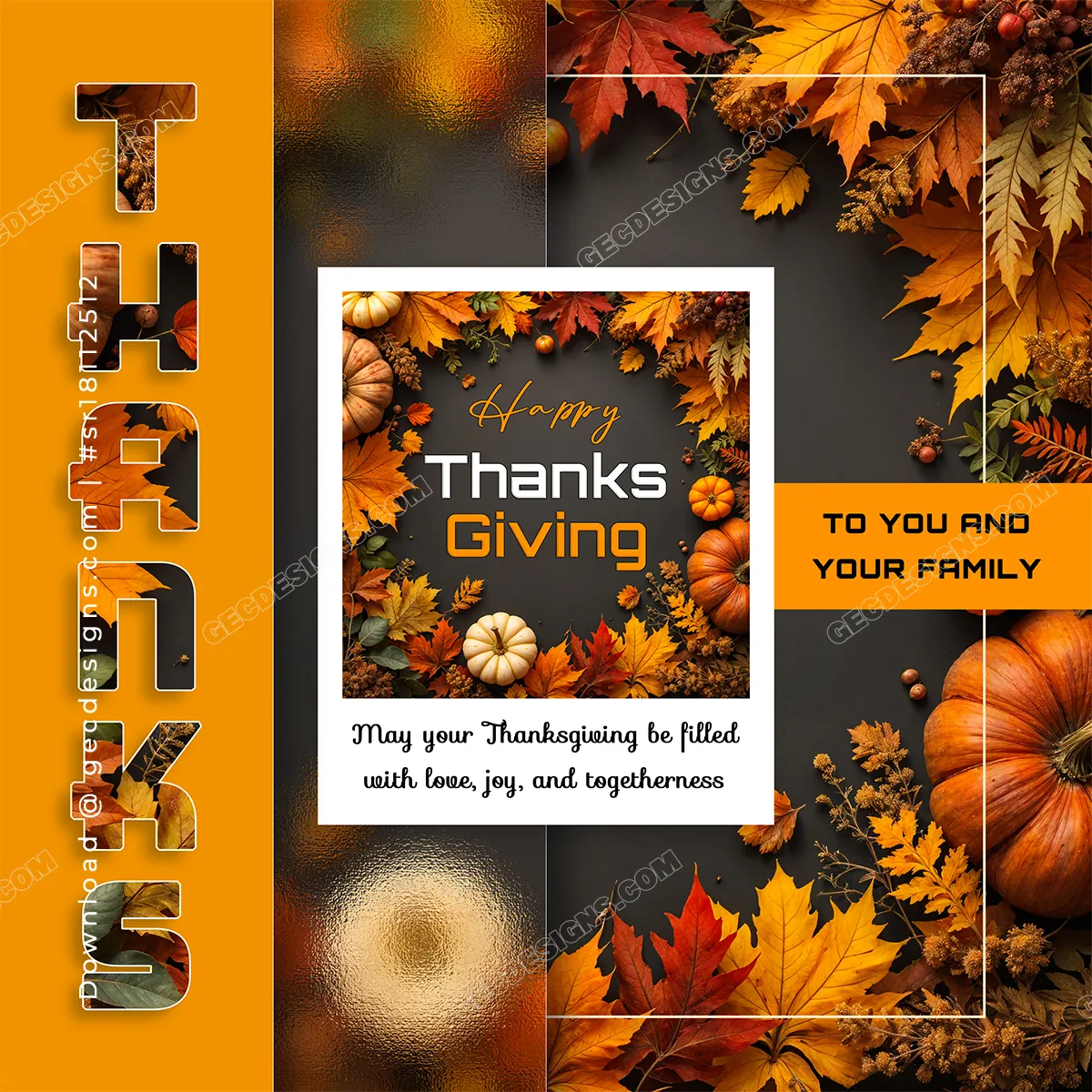 Happy Thanksgiving Wishes Image Filled with Colorful Autumn Leaves and ...