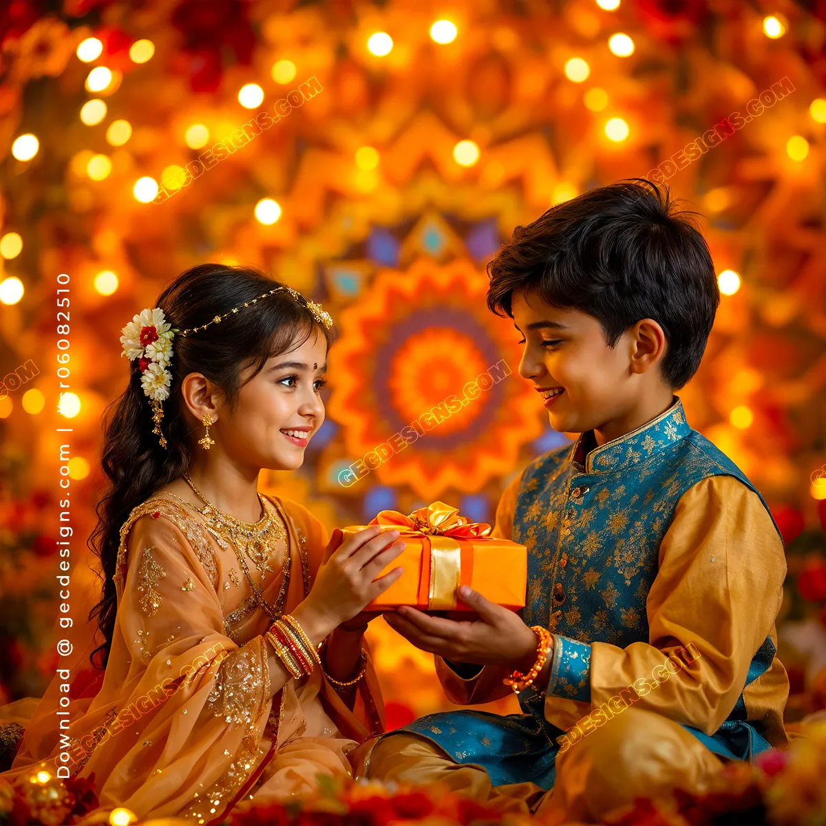 Heartwarming Raksha Bandhan Image of Young Brother and Sister sharing ...