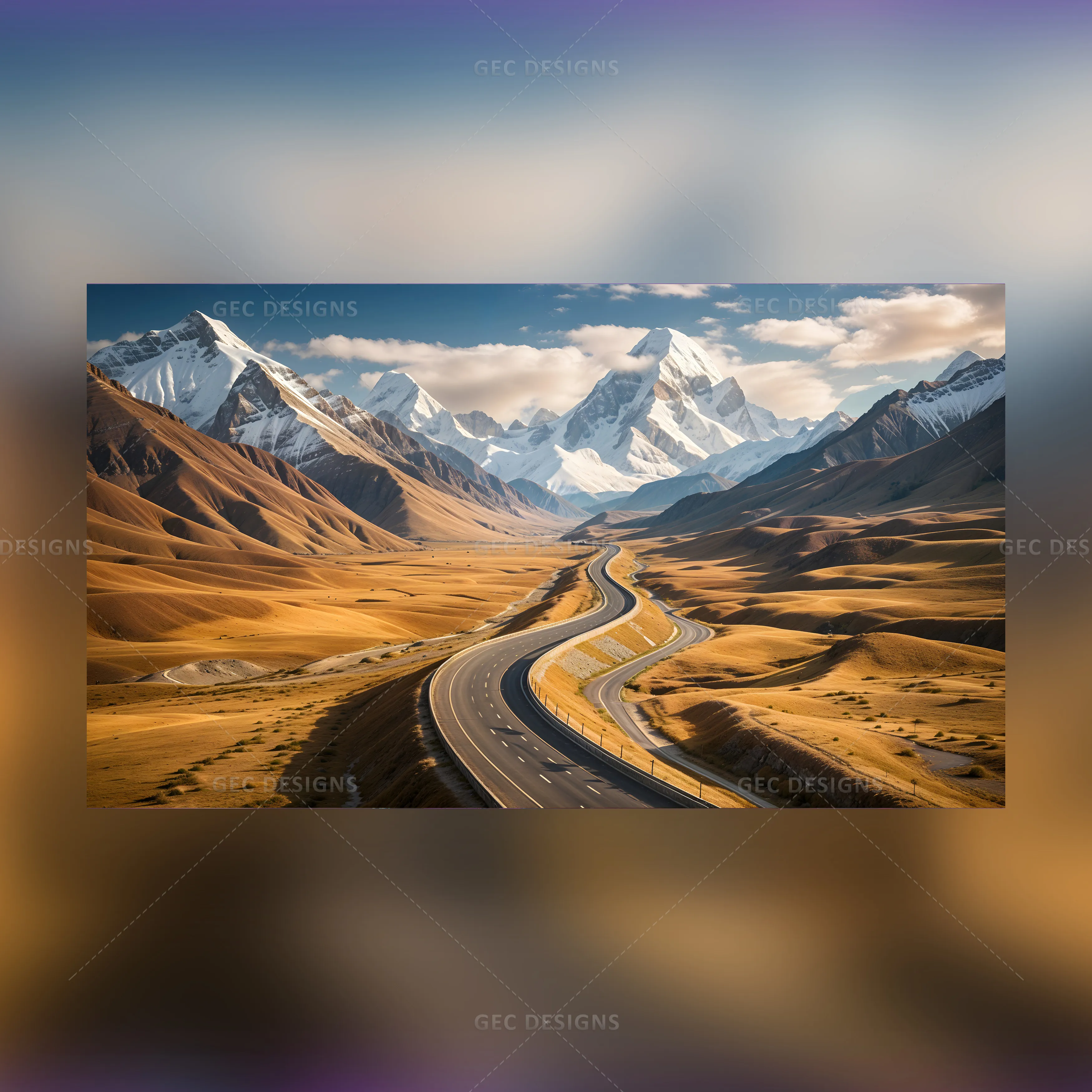 Highway wallpaper with mountain background | GEC Designs