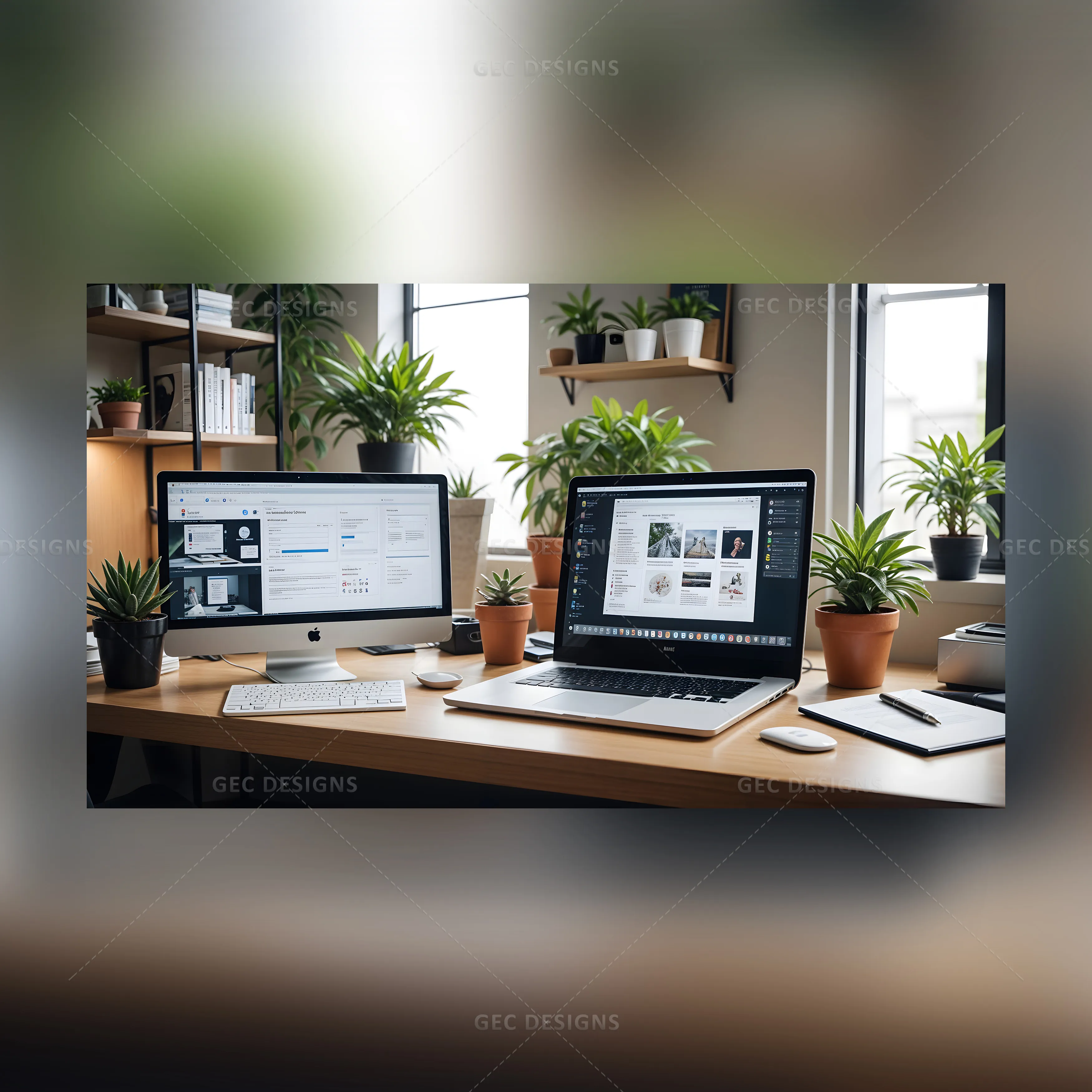 Home office Work desk setup wallpaper | GEC Designs