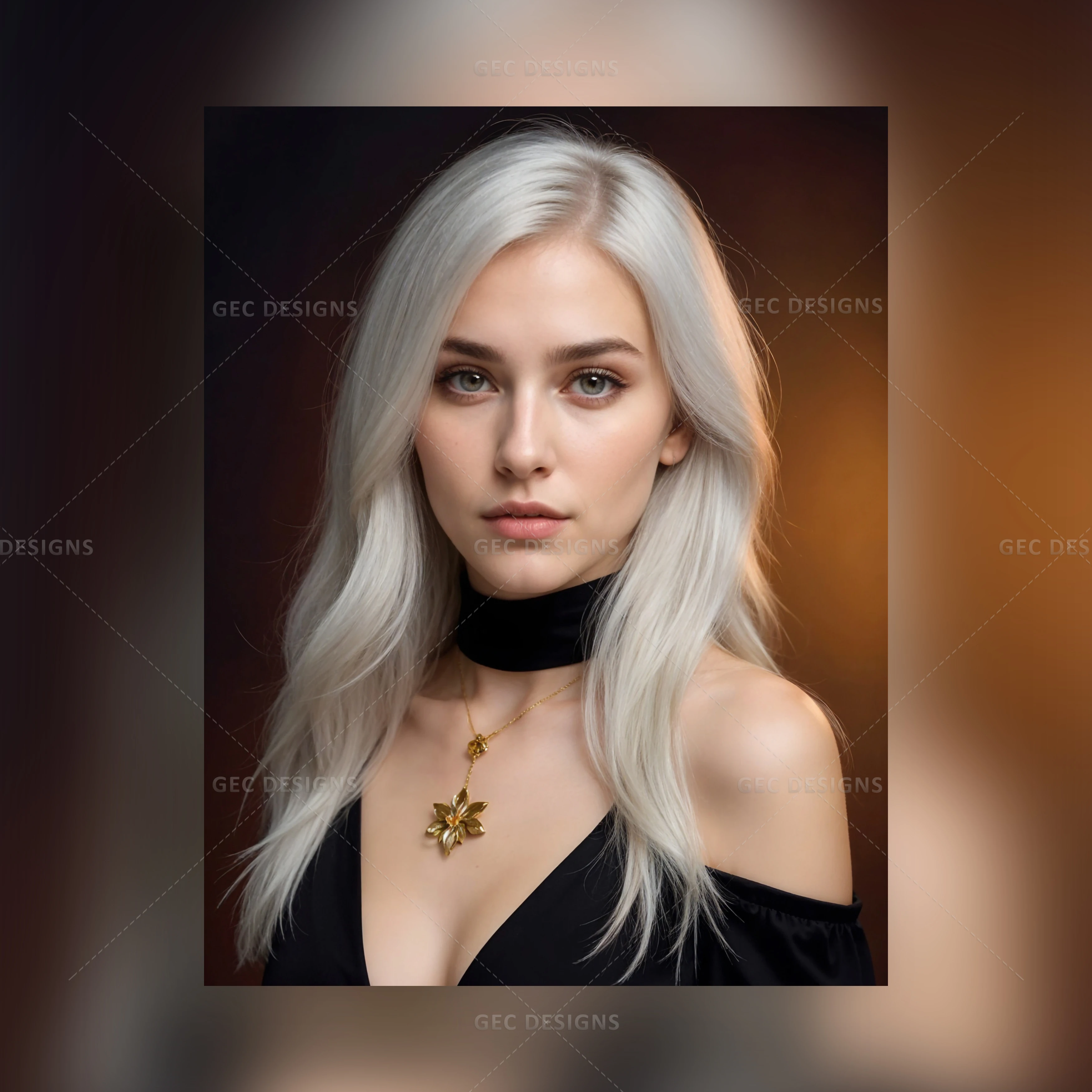 Hyper Realistic white girl in a black dress with white blonde hair AI ...