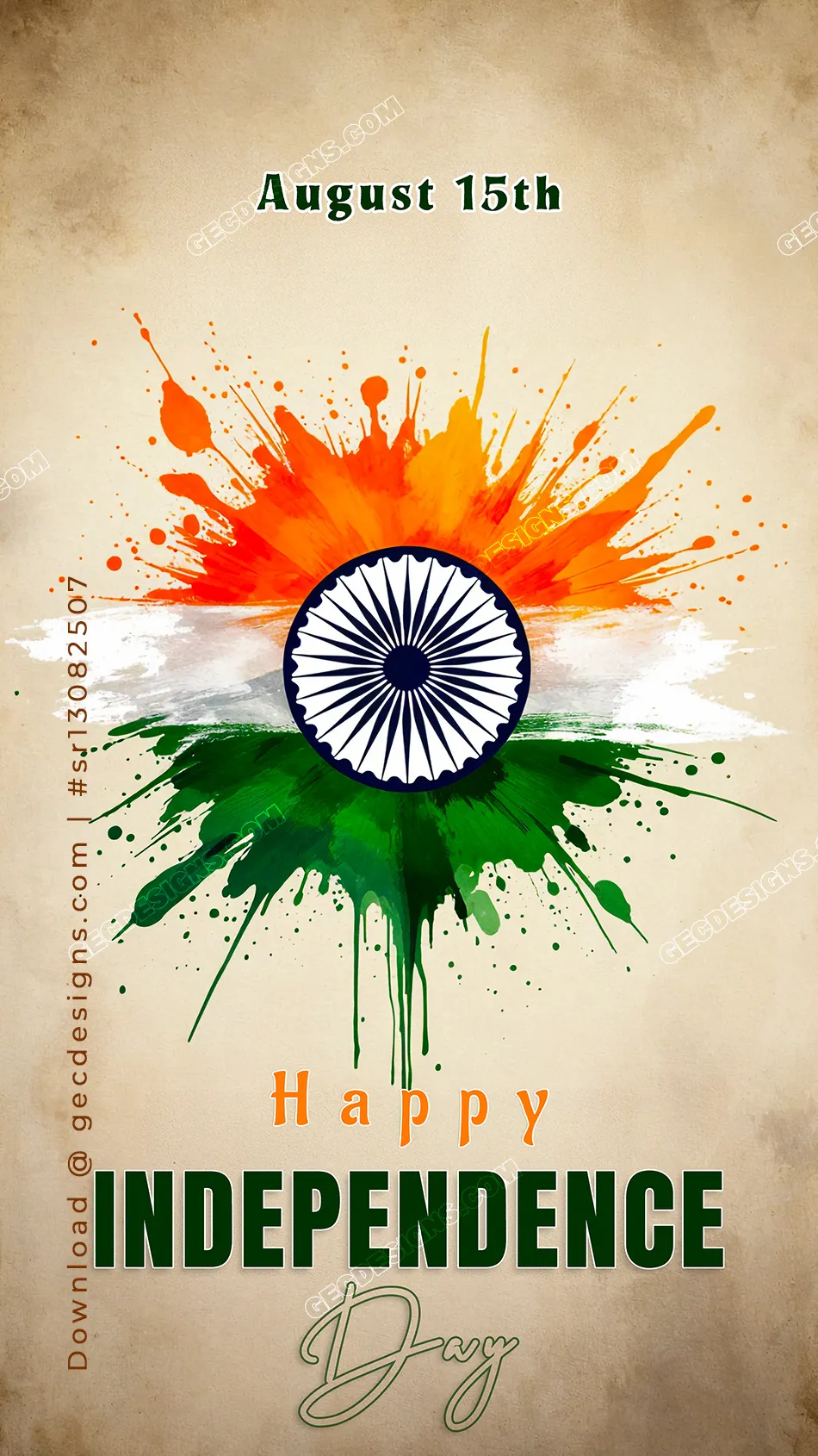 Indian Independence Day Artistic Tricolor Splash with Ashoka Chakra ...