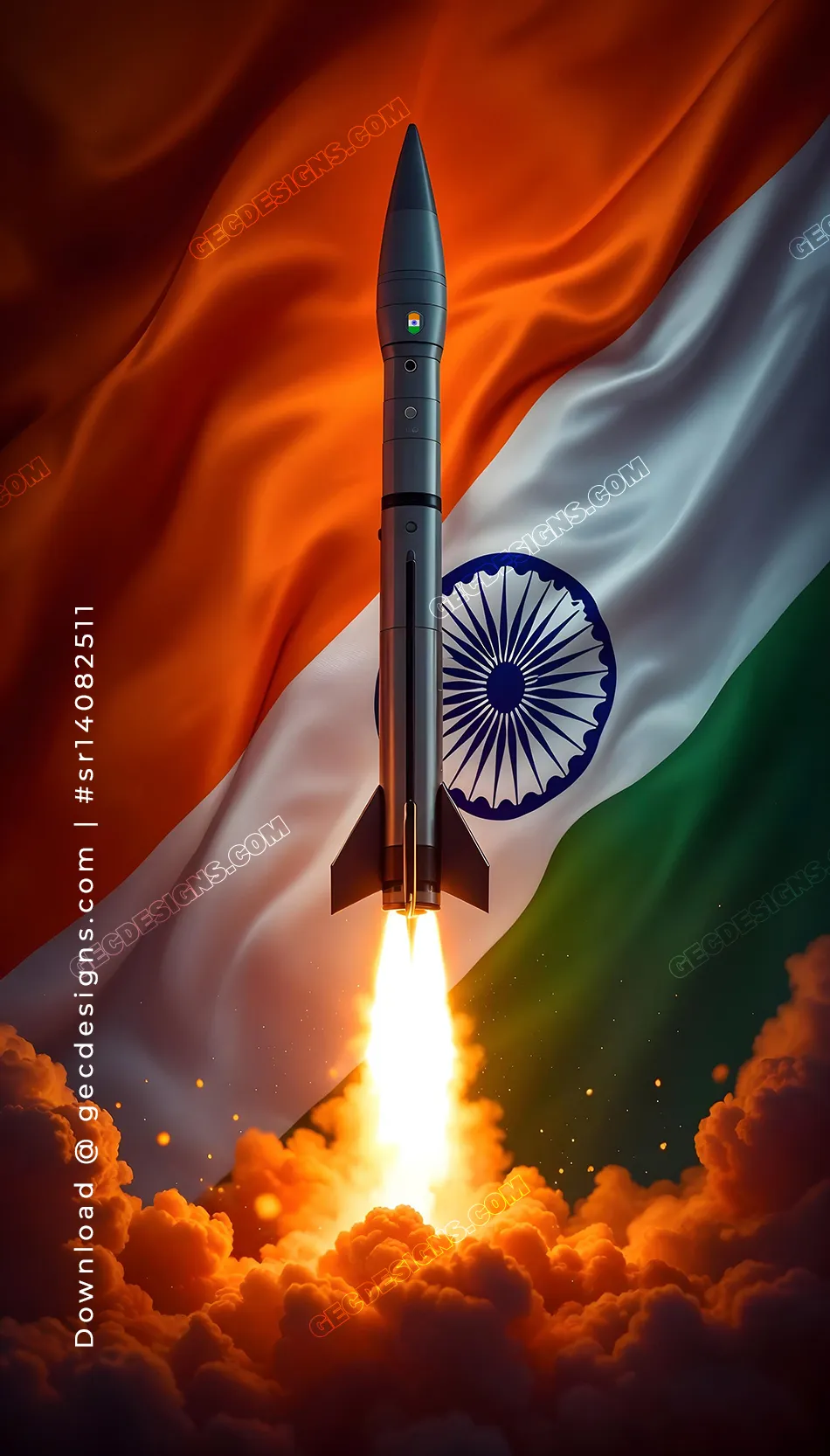 Indian Rocket Launch with Flag Background for Independence Day - GEC ...