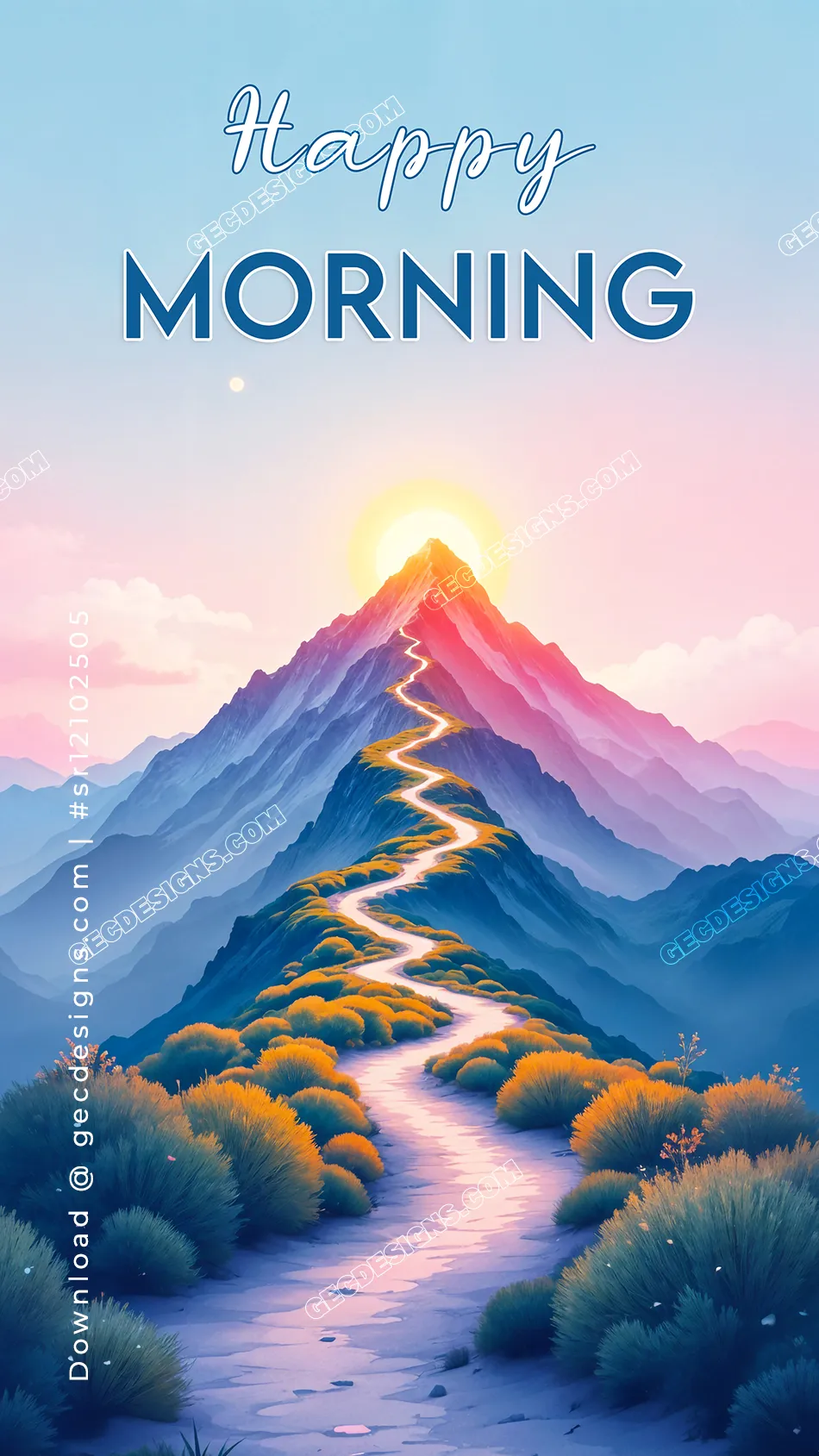 Good Morning Wishes Image with Red Flowers and Elegant Cutout Design on ...