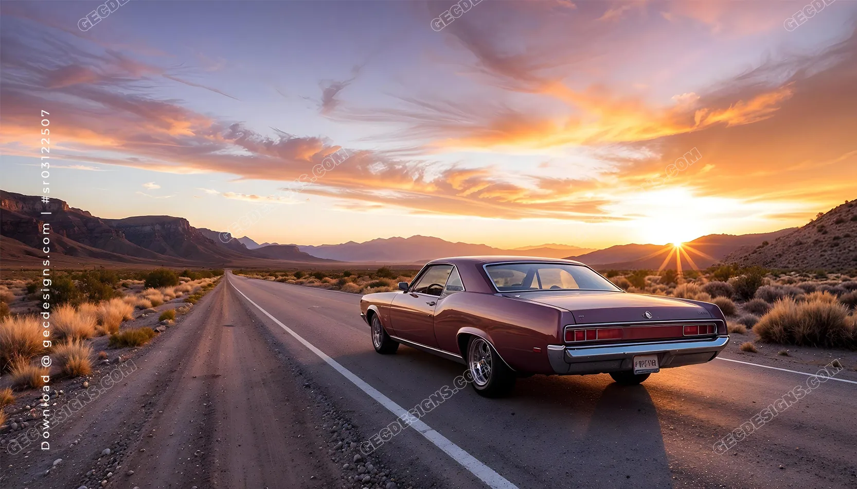 Stylish Desktop Background of Luxury Car with Pink and Blue Neon Lights ...