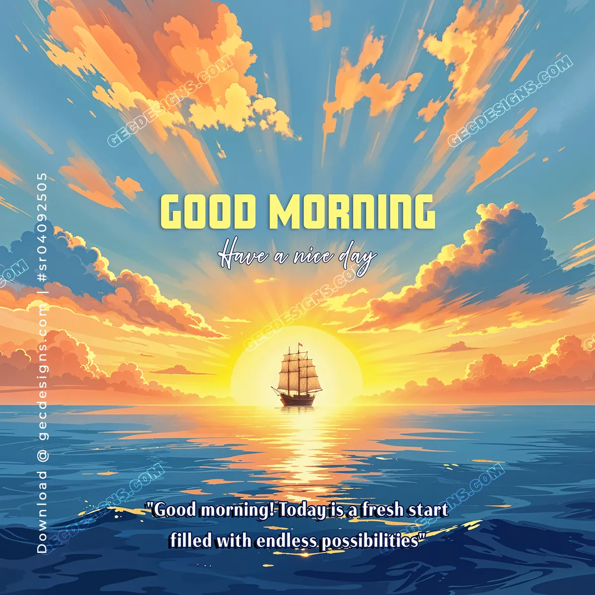 Inspiring Sunrise Good Morning Image with Motivational Quotes - GEC Designs