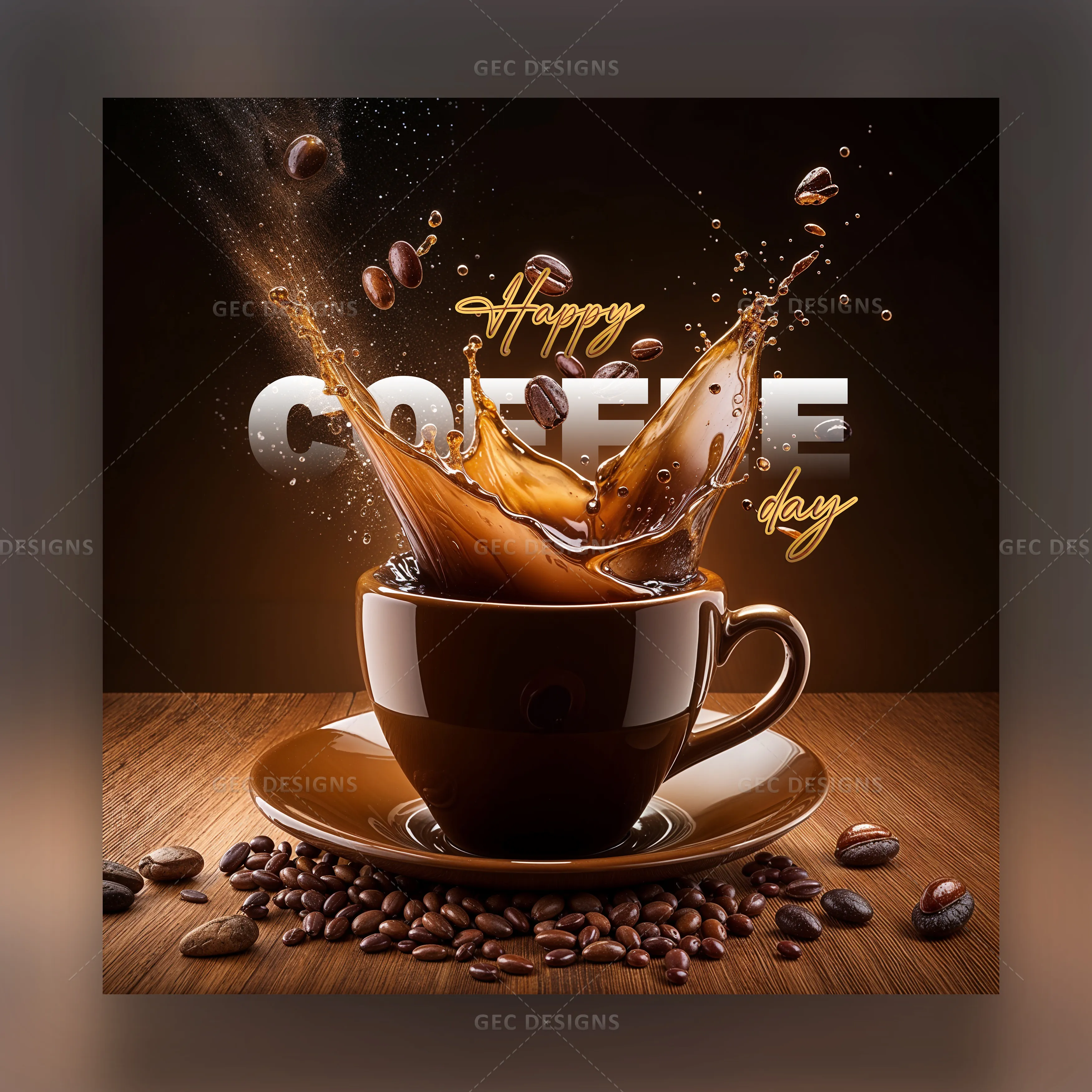 International Coffee Day wallpaper, Coffee cup in a splashing ...