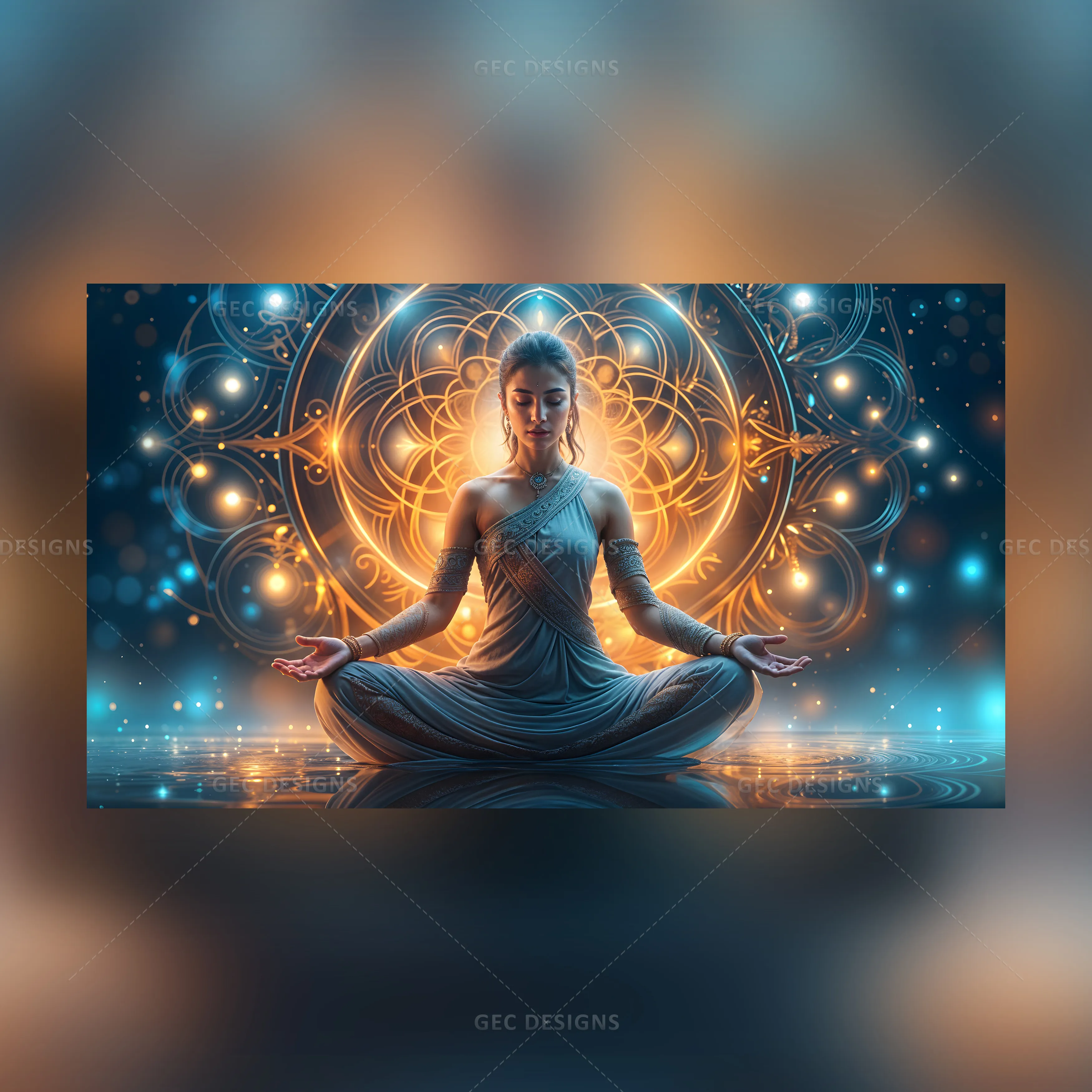 International Yoga Day Generated wallpaper with a cosmic vibe ...